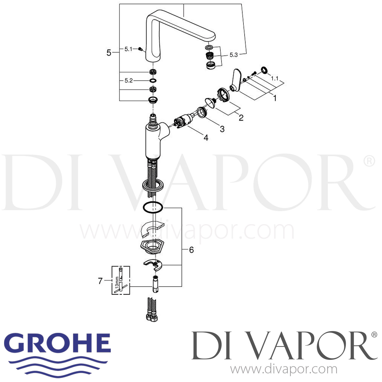 Grohe 32198000 Veris Single-Lever Sink Mixer Spare Parts