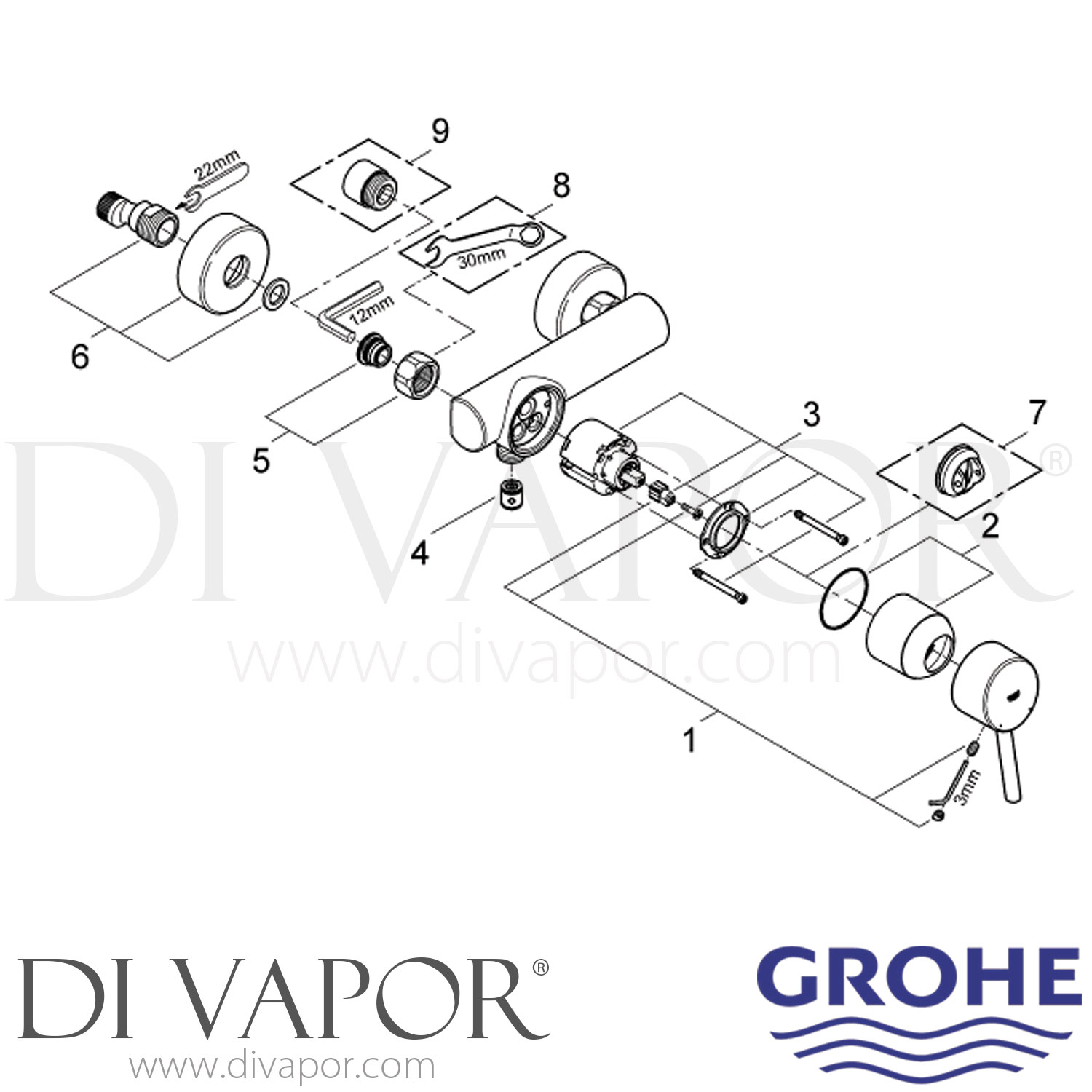 Grohe 32210001 Concetto Single-Lever Shower Mixer Spare Parts