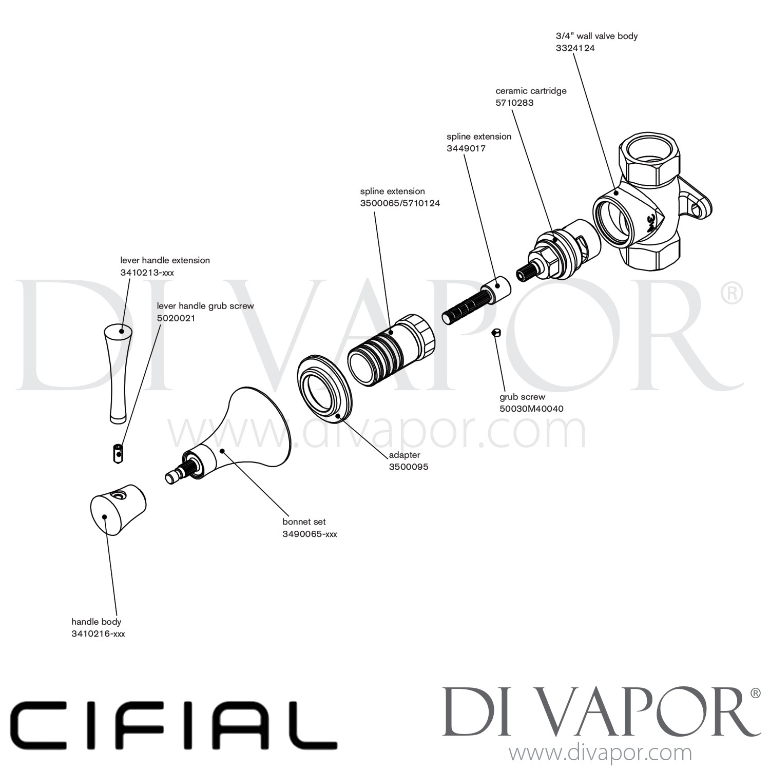 Cifial 32217BS.L | 32217BS.R Brookhaven Lever 3/4 Inch Wall Stop Valve ...