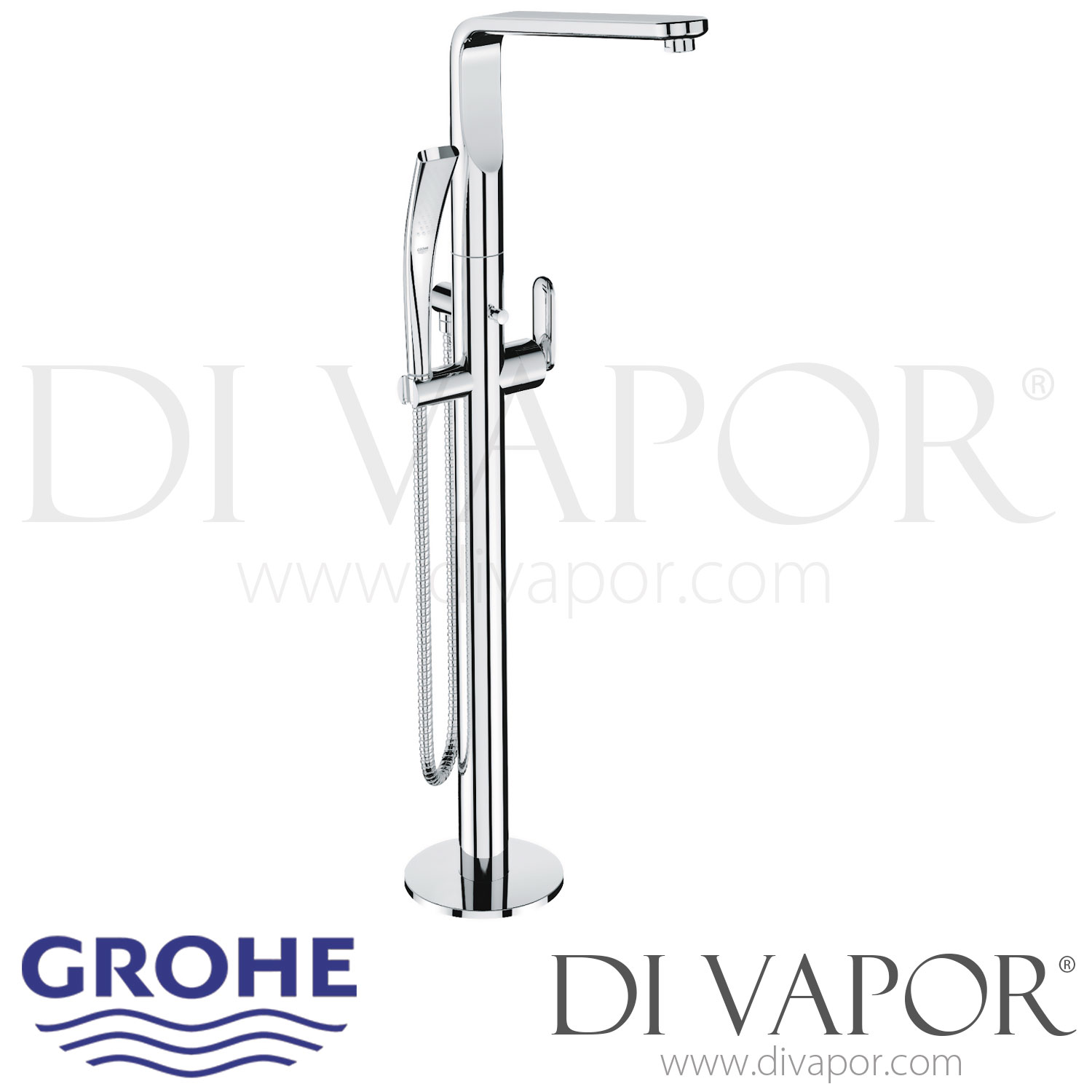 Grohe 32222001 Veris Single-Lever Bath Mixer (1/2 Inch) Floor Mounted ...