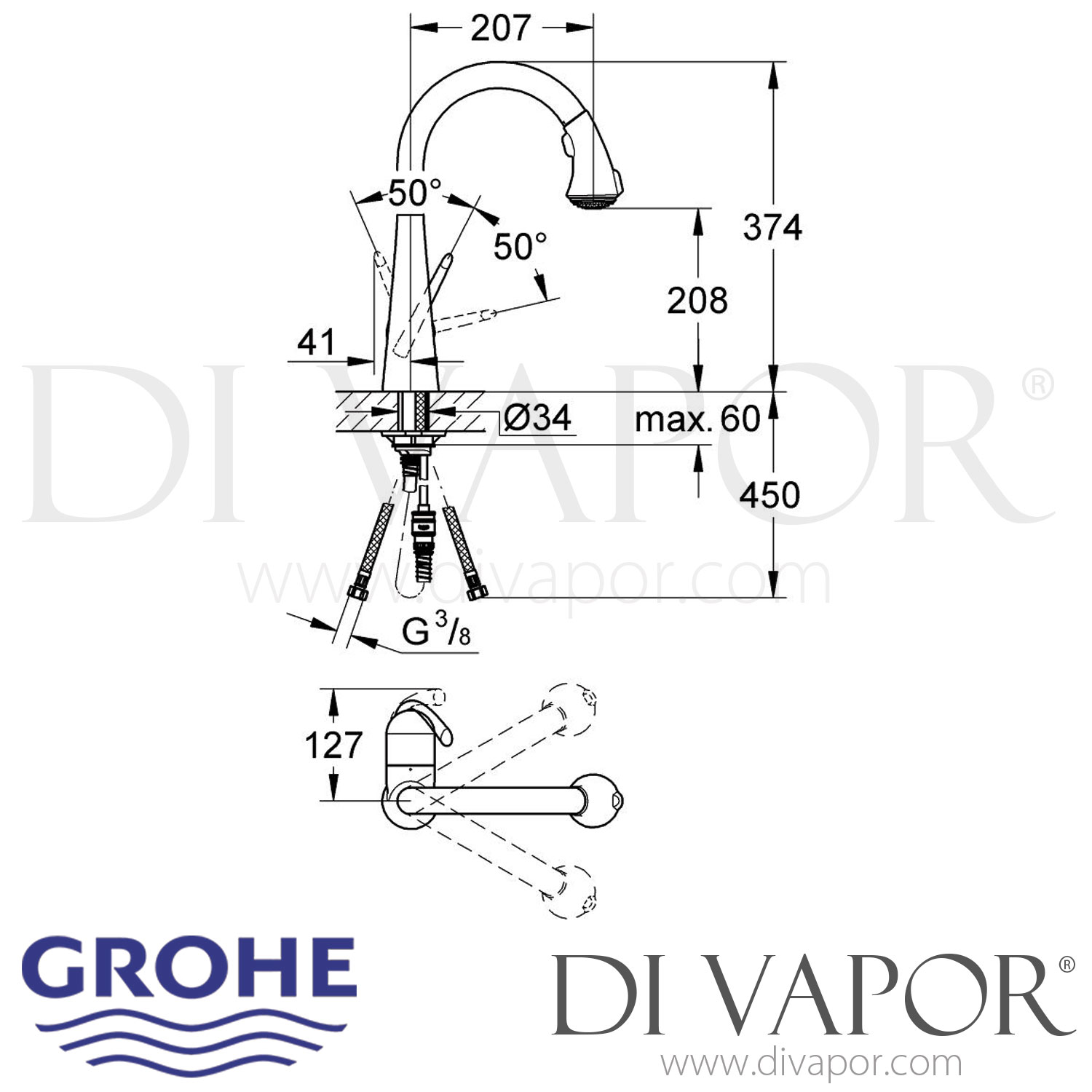 Grohe 32294000 Zedra Single-Lever Sink Mixer Kitchen Tap Spare Parts