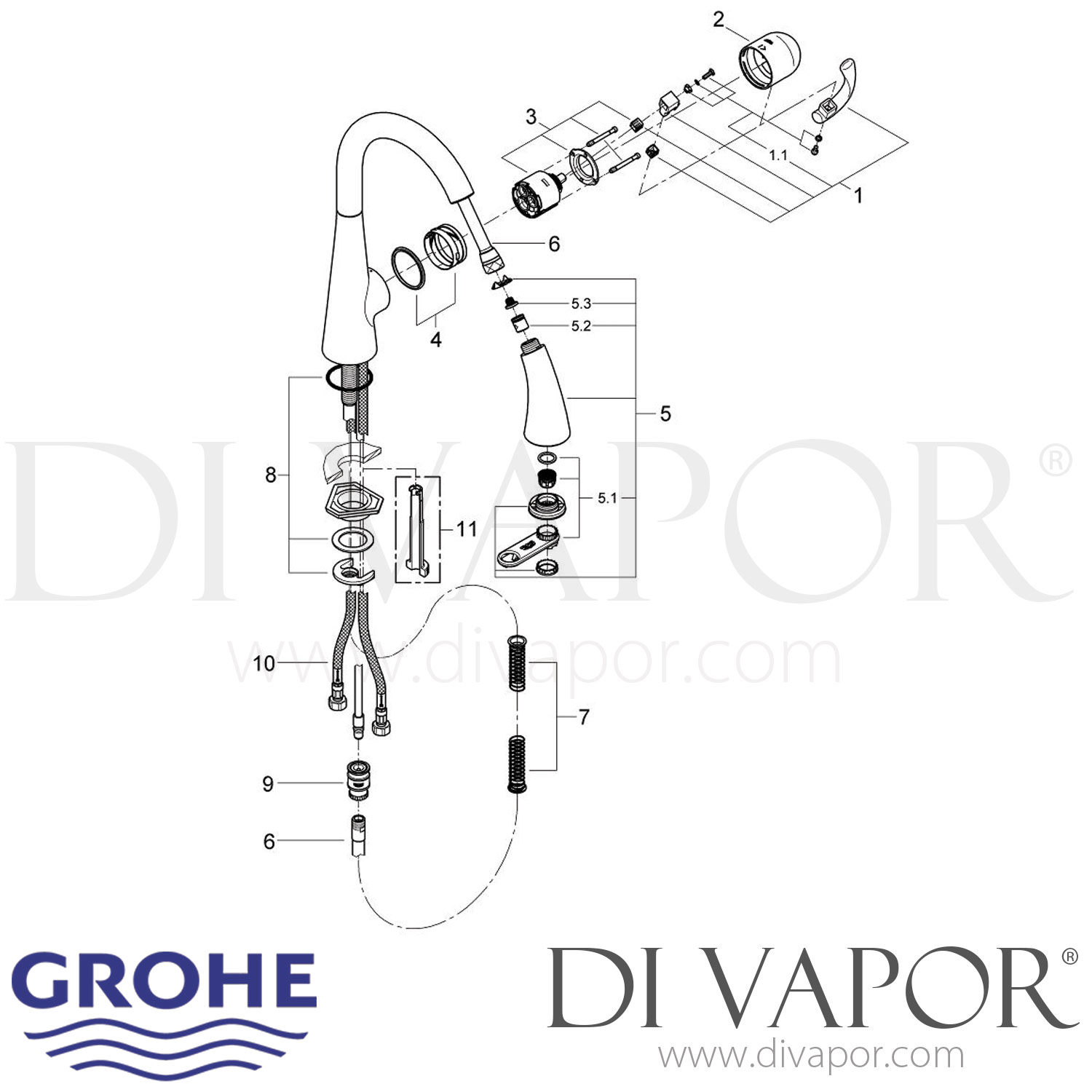 Grohe Zedra Single-Lever Sink Mixer (1/2 Inch) - 2012 to 2016 - Spare ...