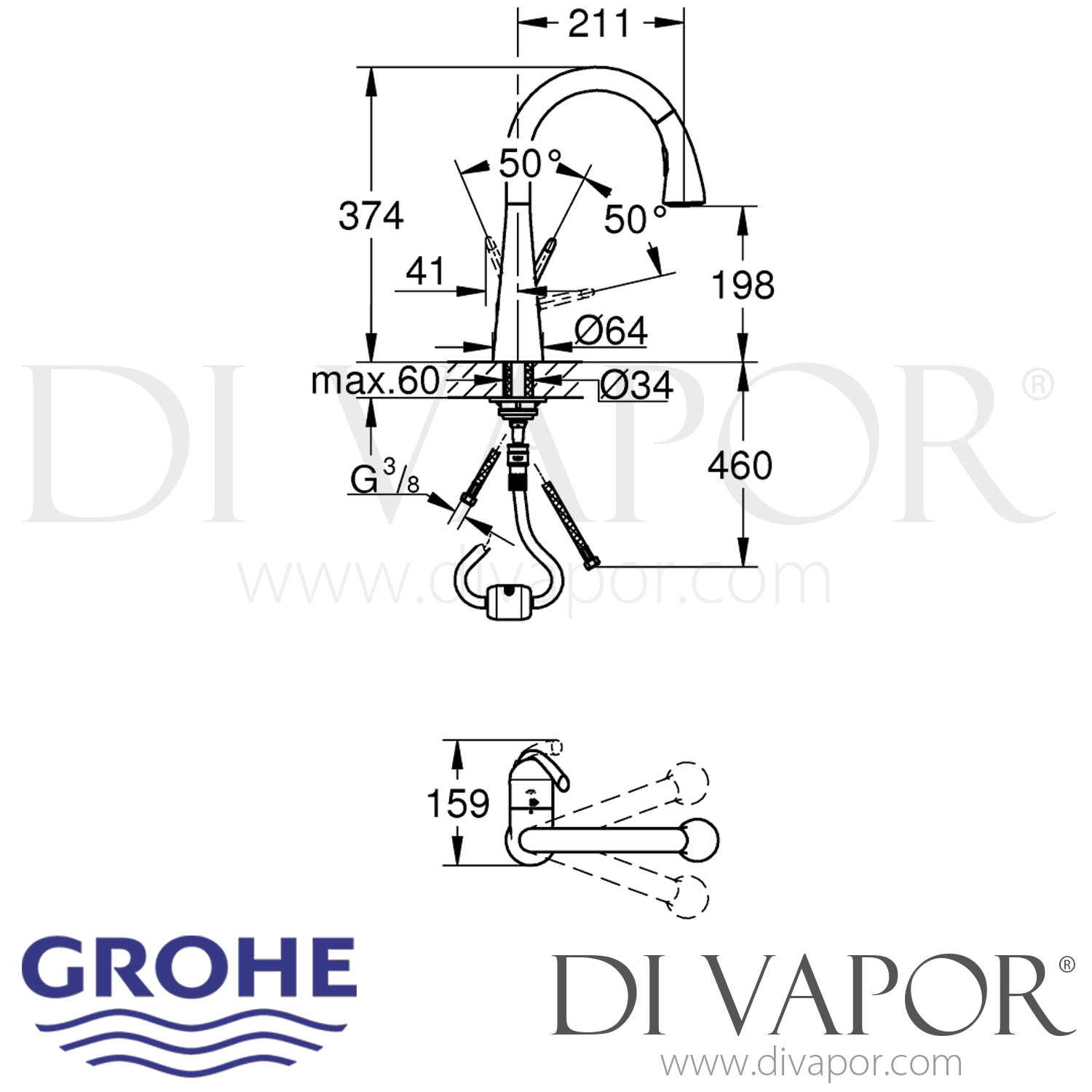 Grohe 32294001 Zedra Single-Lever Sink Mixer (1/2 Inch) Spare Parts