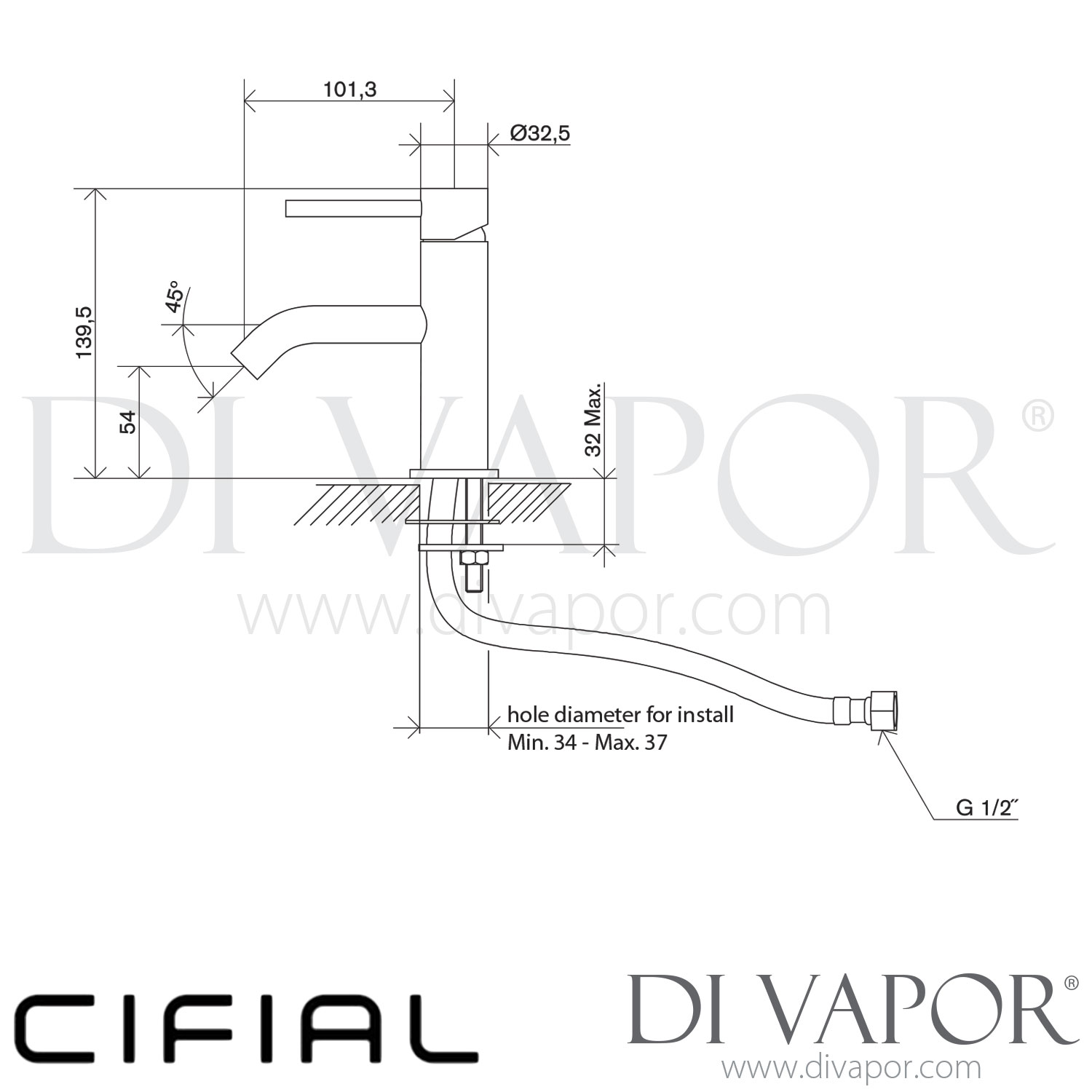 Cifial 32400MI Black Mono Basin Mixer Tap Spare Parts