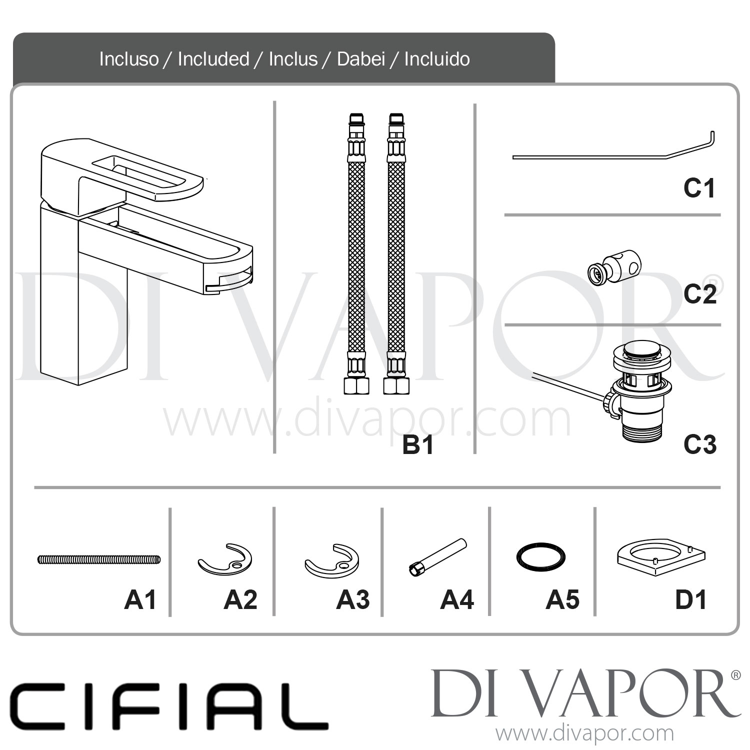 Cifial 32400PCUO Cudo Open Mono Basin Mixer with Pop-Up Waste Spare Parts