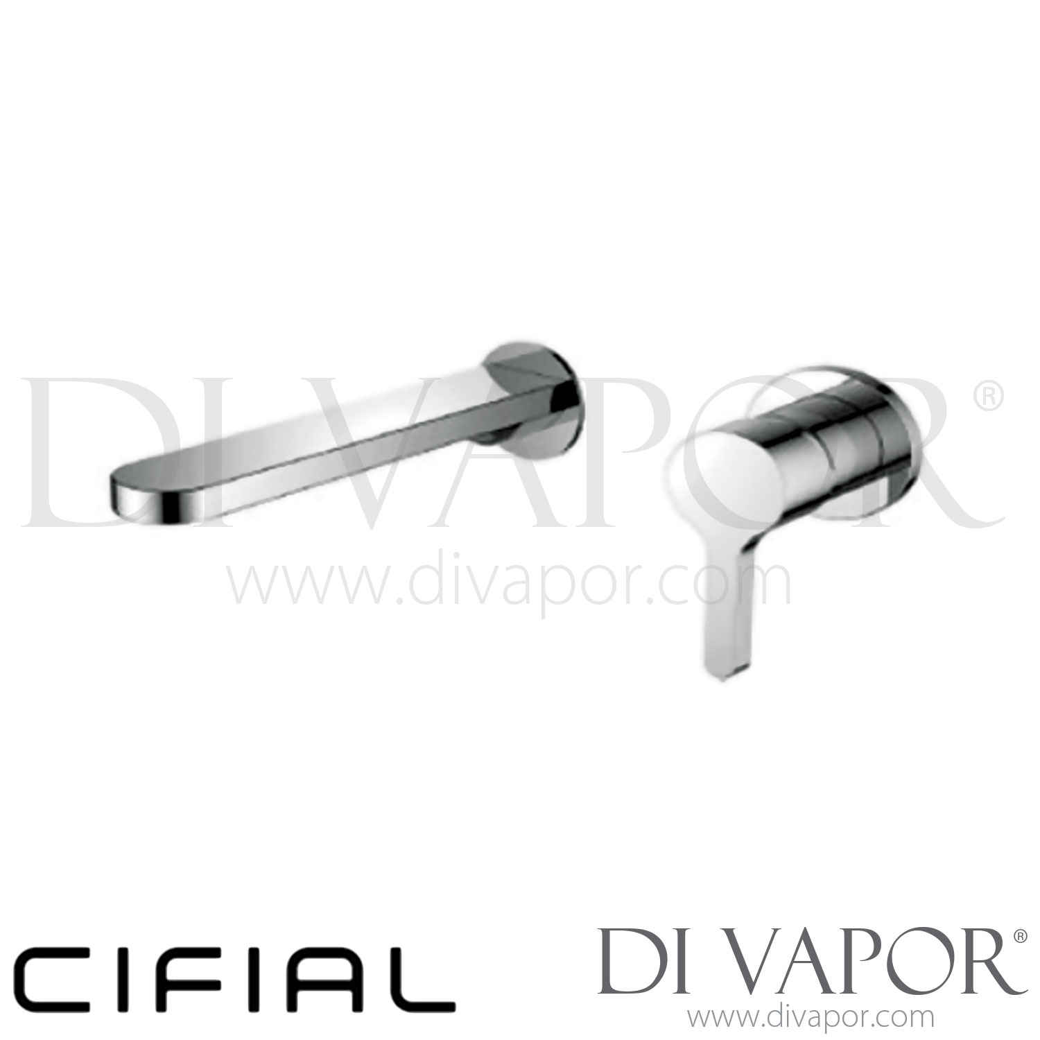 Cifial 32402SB-625 Style L 20B Single Lever Wall-Mounted Washbasin Tap ...