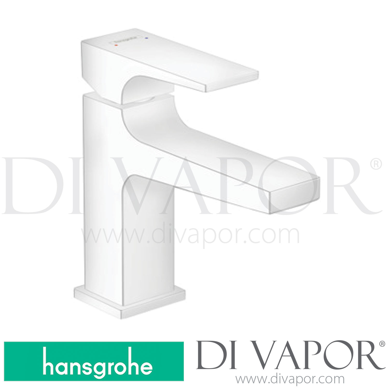 Hansgrohe 32500700 Metropol Single Lever Basin Mixer 100 with Lever ...