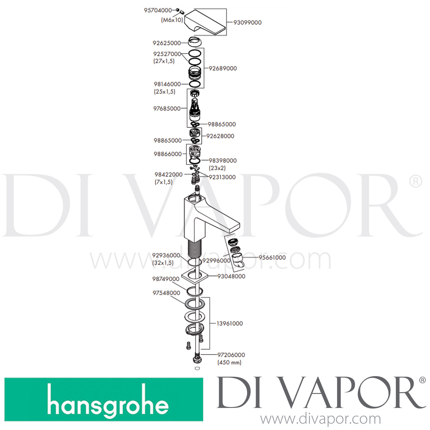 Hansgrohe 32501000 Metropol Pillar Tap 100 with Lever Handle for Cold ...