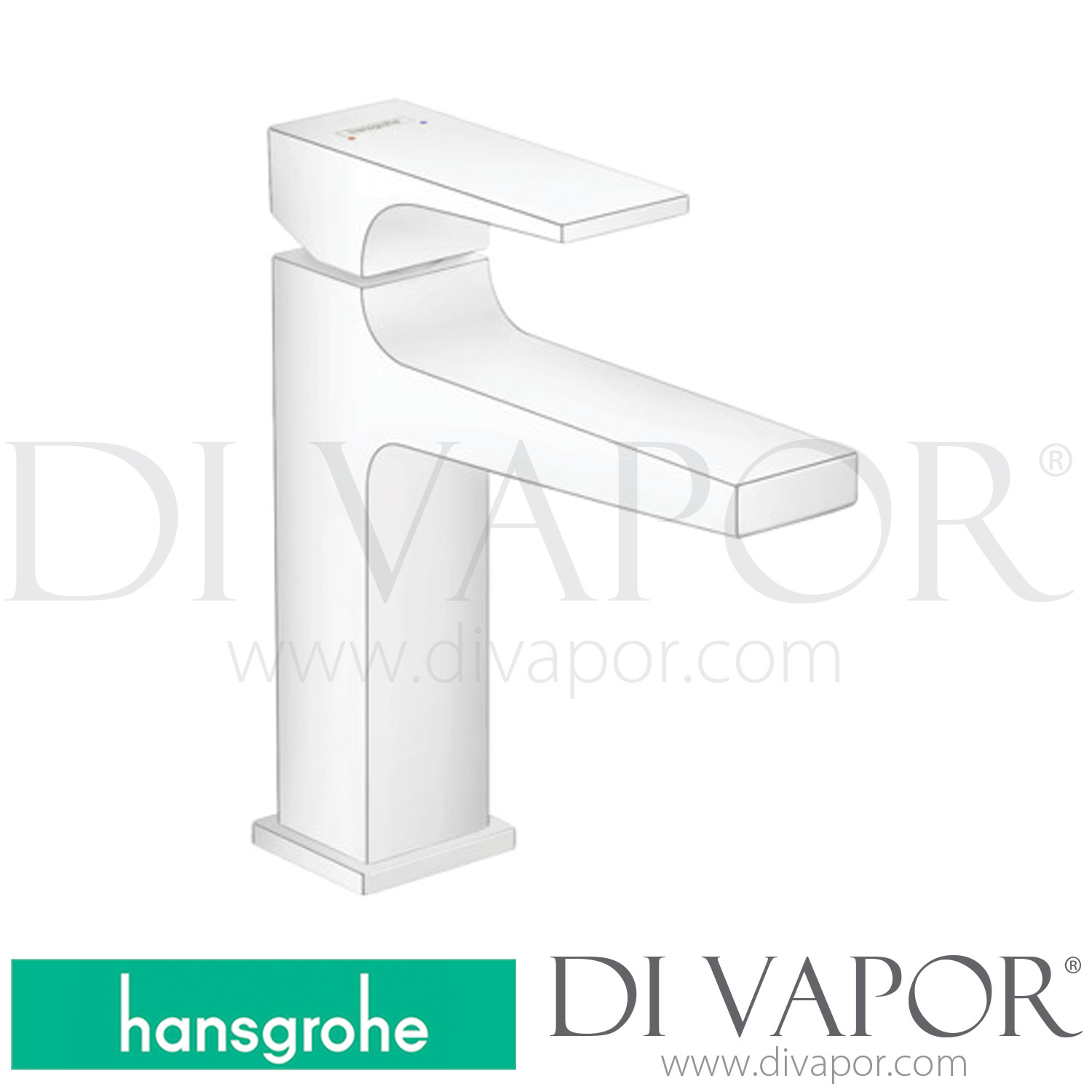 Hansgrohe 32507707 Metropol Single Lever Basin Mixer 110 with Lever ...