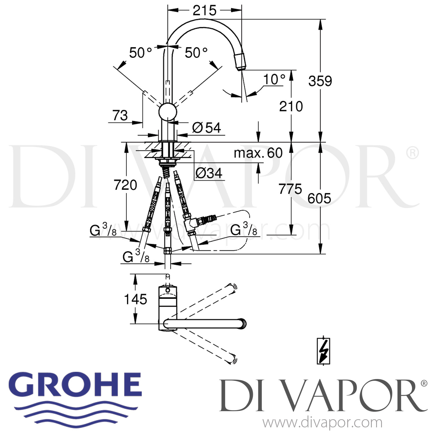 Grohe 32511000 Minta Single-Lever Sink Mixer (1/2 Inch) Spare Parts