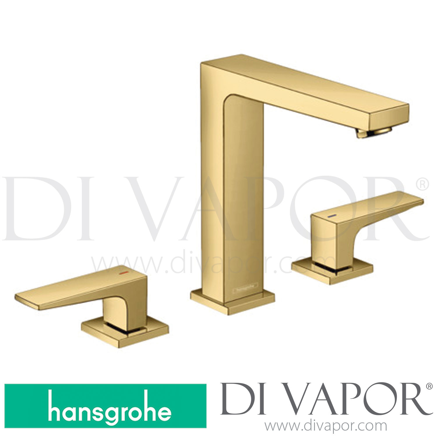 Hansgrohe 32515990 Metropol 3-Hole Basin Mixer 160 with Lever Handles ...