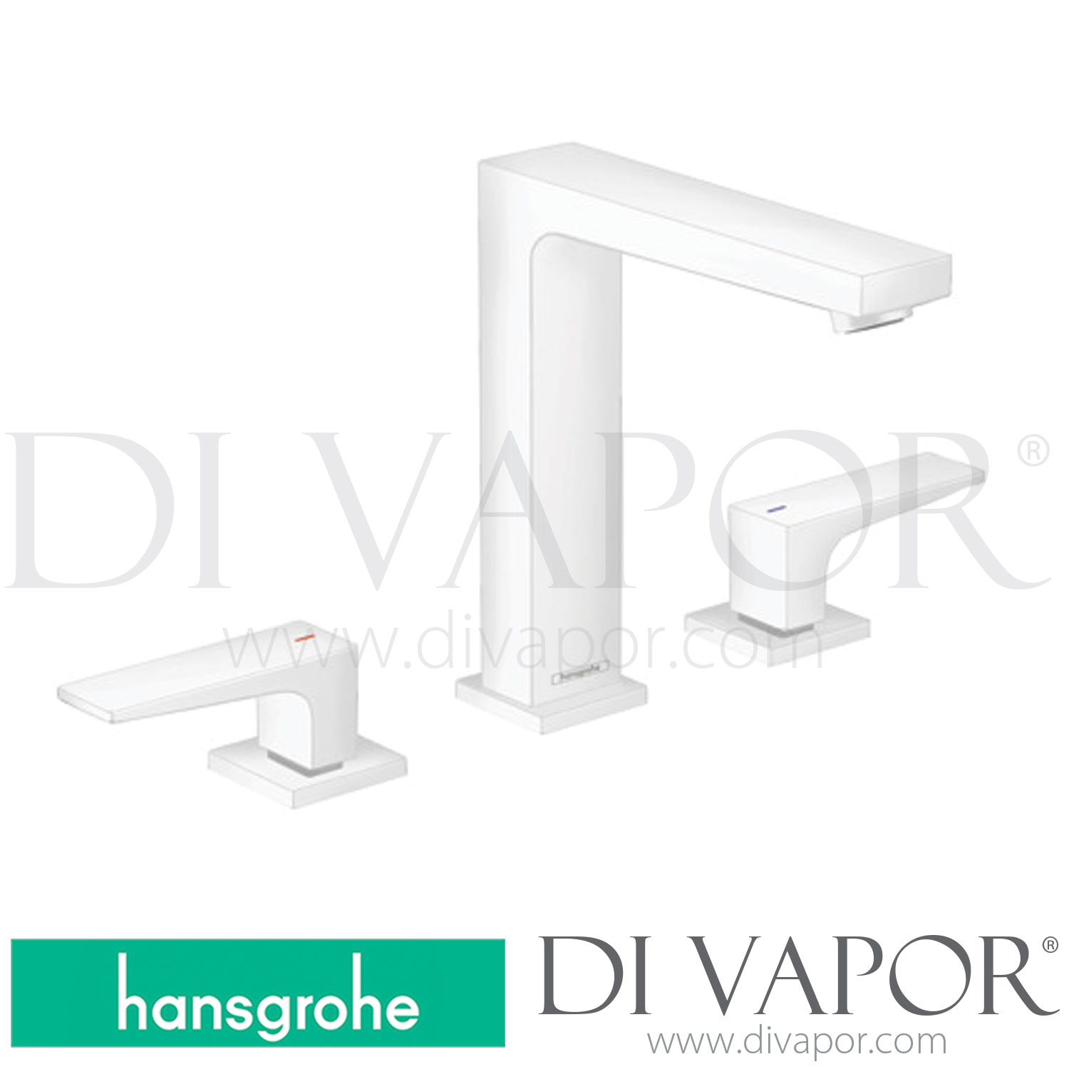 Hansgrohe 32517707 Metropol 3-Hole Basin Mixer 160 with Pop-Up Waste ...