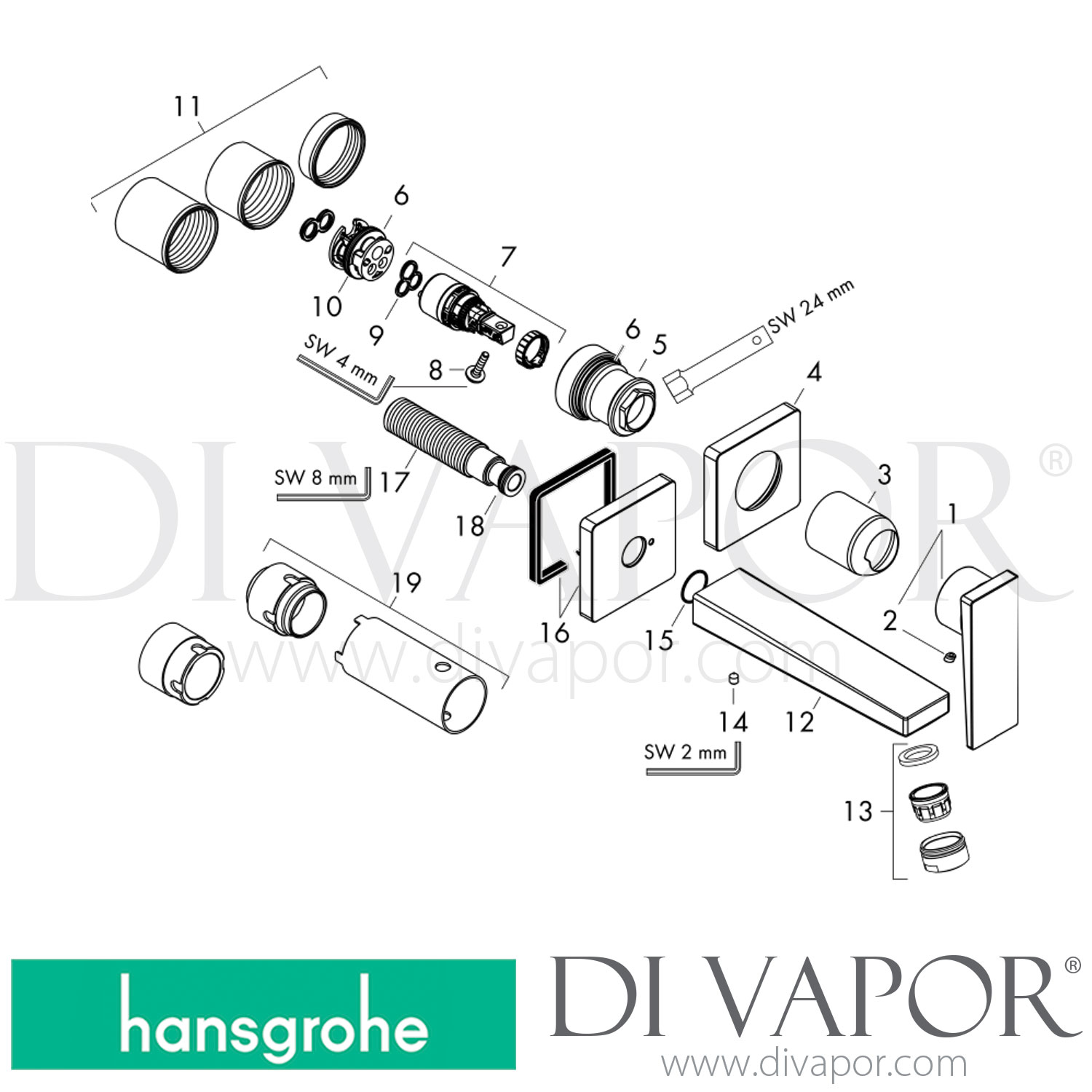 Hansgrohe 32526347 Metropol Single Lever Basin Mixer for Concealed ...