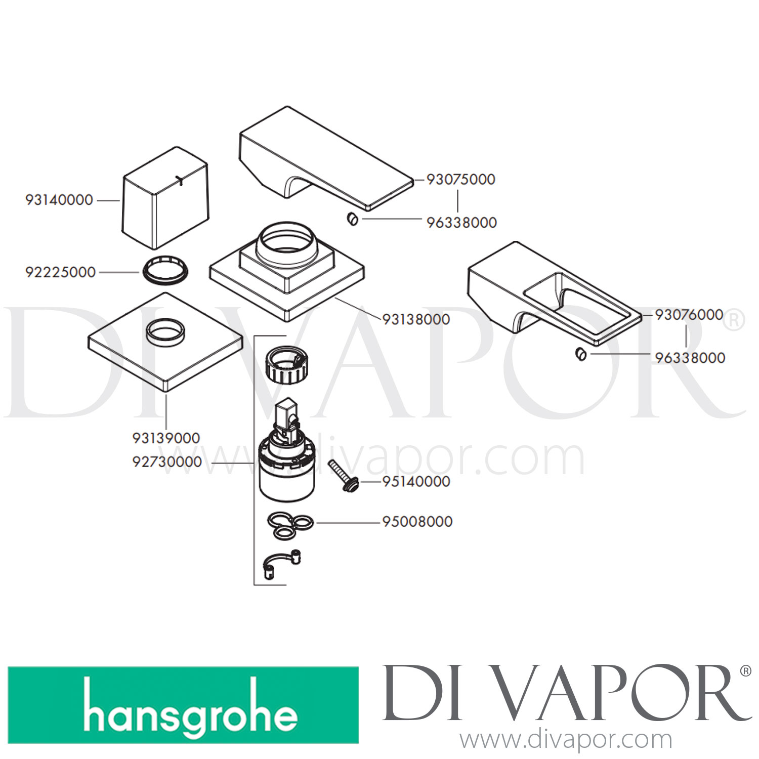 Hansgrohe 32548000 Metropol 2-Hole Rim Mounted Single Lever Bath Mixer ...