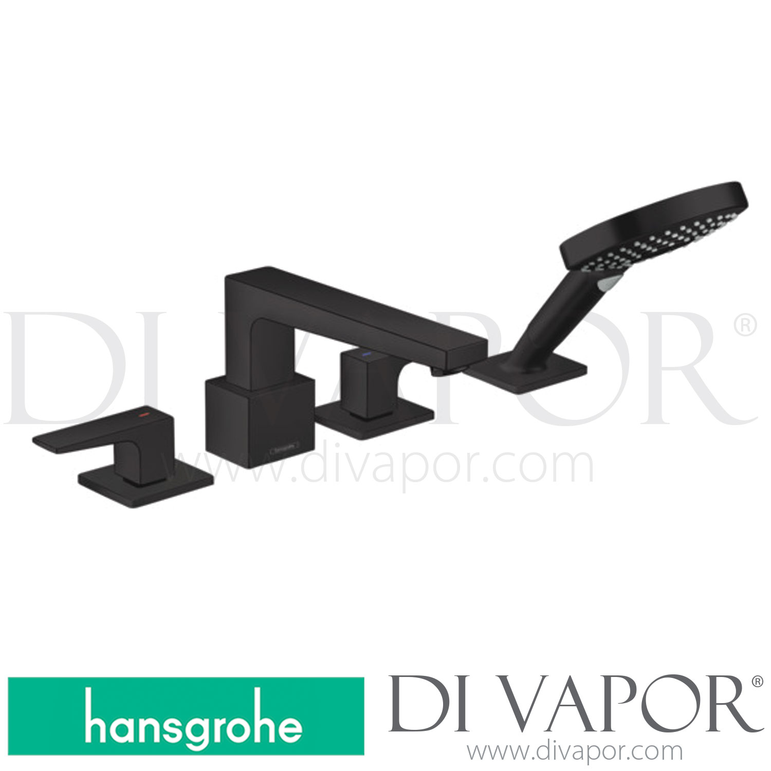 Hansgrohe 32553677 Metropol 4-Hole Rim Mounted Bath Mixer with Lever ...