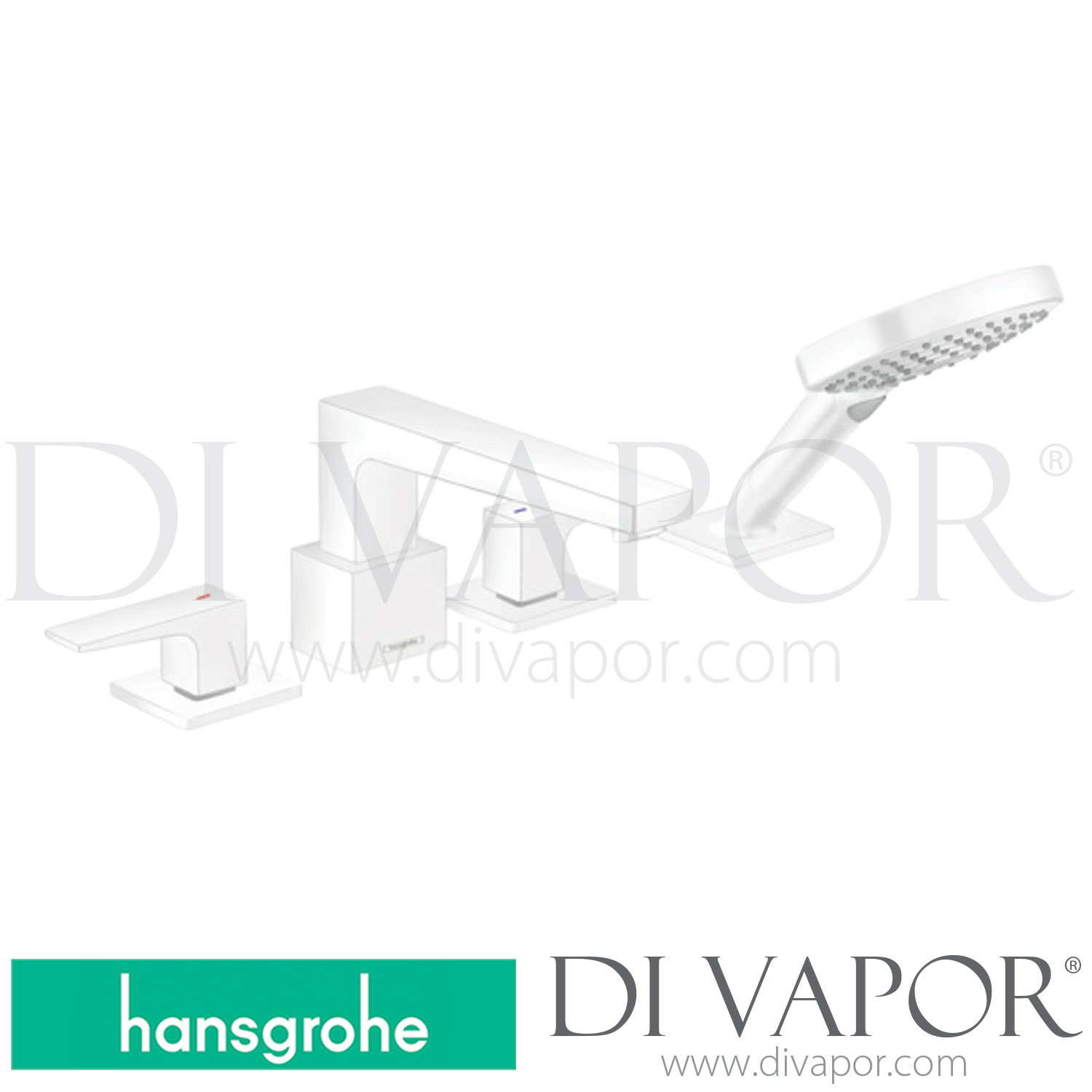 Hansgrohe 32553707 Metropol 4-Hole Rim Mounted Bath Mixer with Lever ...