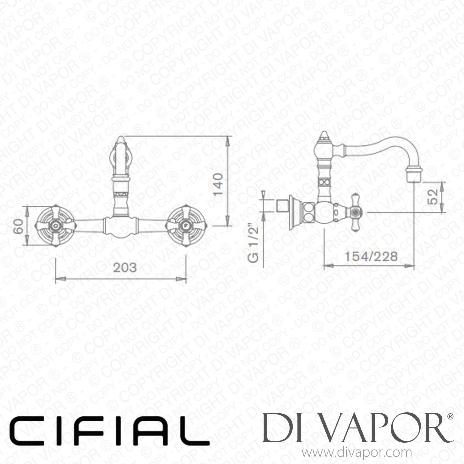 Cifial 32603EDQ Edwardian 9 Inch 2 Hole Wall Mounted Mixer Spare Parts