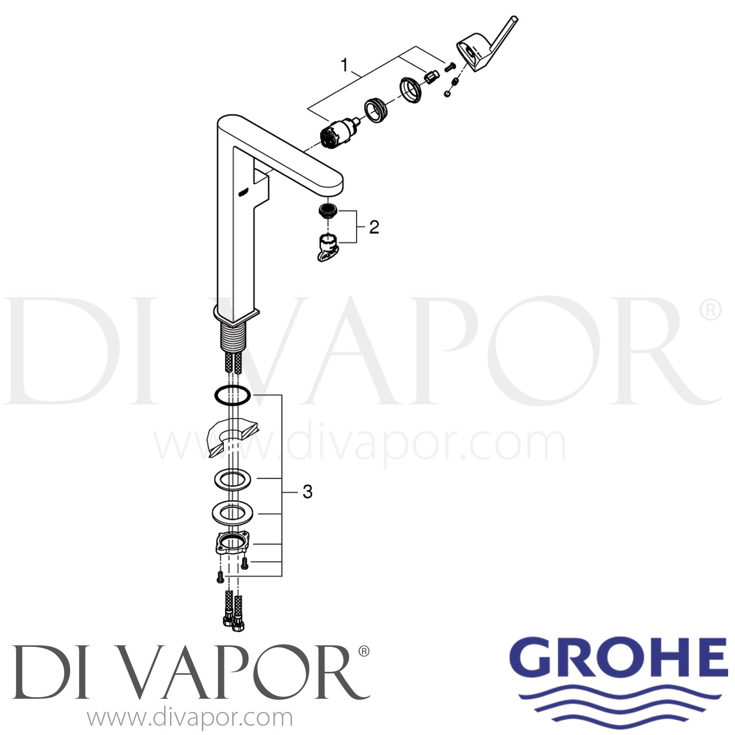 Grohe 32618003 Grohe Plus Single-Lever Basin Mixer (1/2 Inch) XL-Size ...