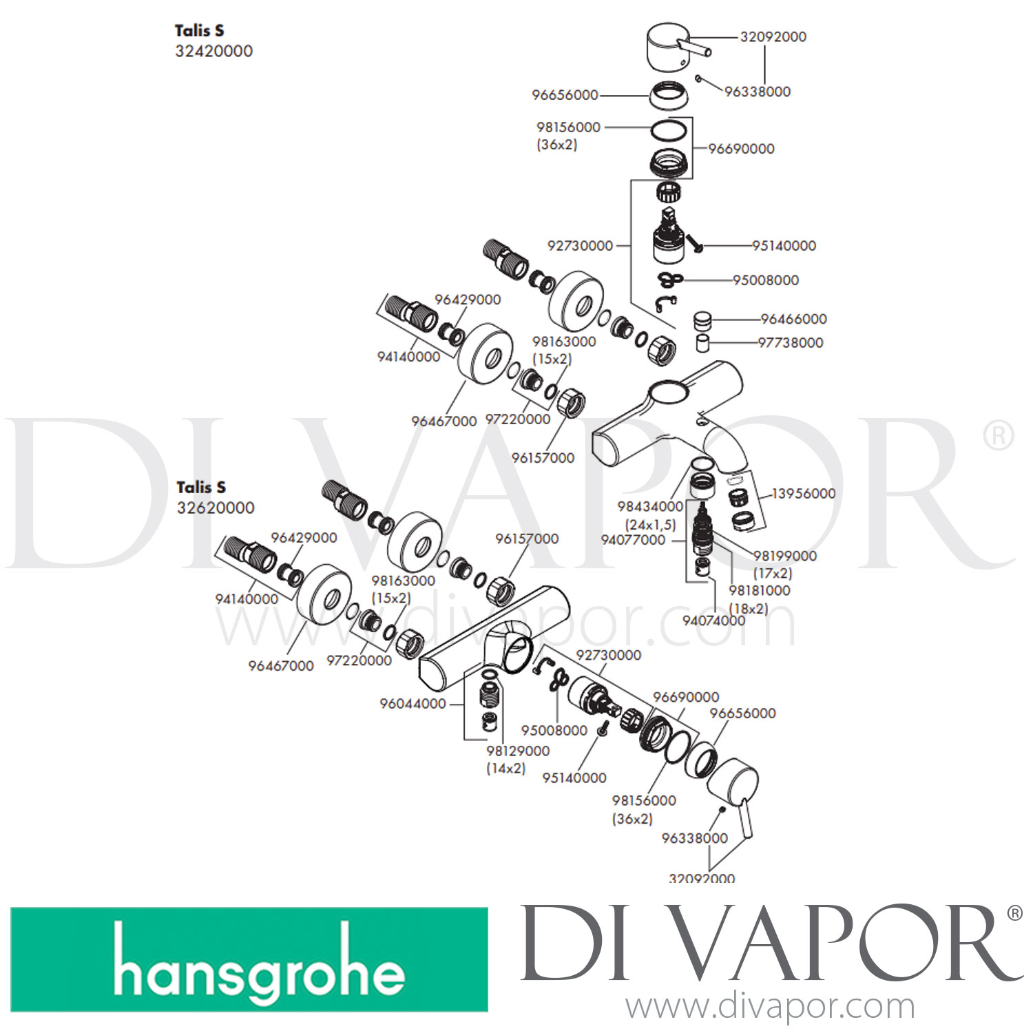 Hansgrohe 32620000 Talis S Single Lever Shower Mixer for Exposed ...
