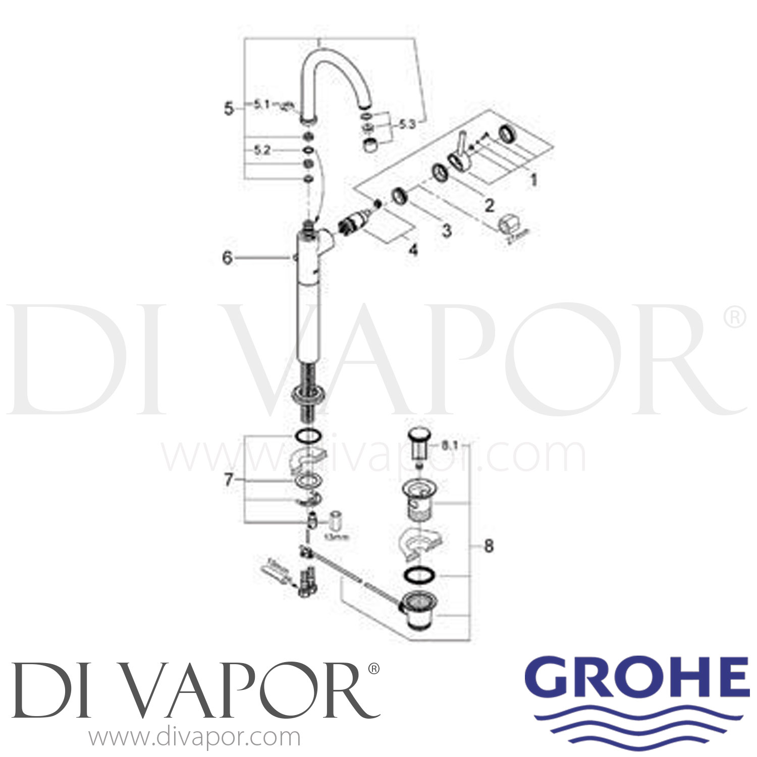 Grohe 32647 Atrio Basin Mixer Spare Parts