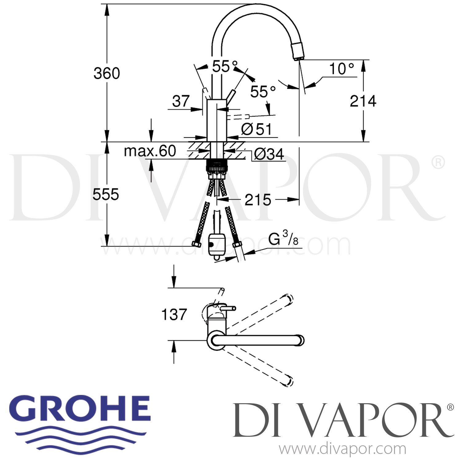 Grohe Concetto Single-Lever Sink Mixer - 2017 to 2020 - Spare Parts ...