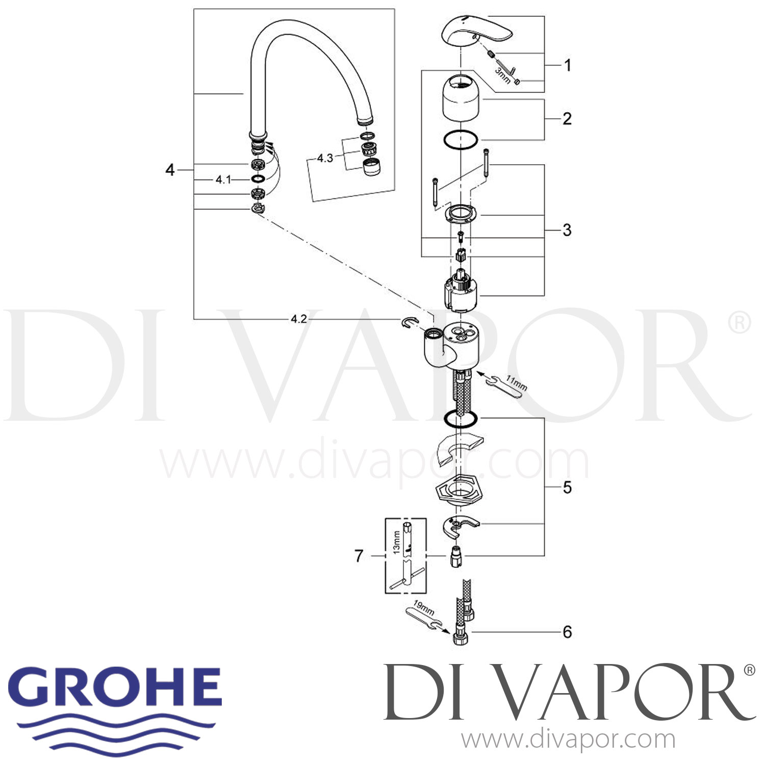 Grohe Euroeco Single-Lever Sink Mixer (1/2 Inch) - 2008 to 2018 - Tap ...