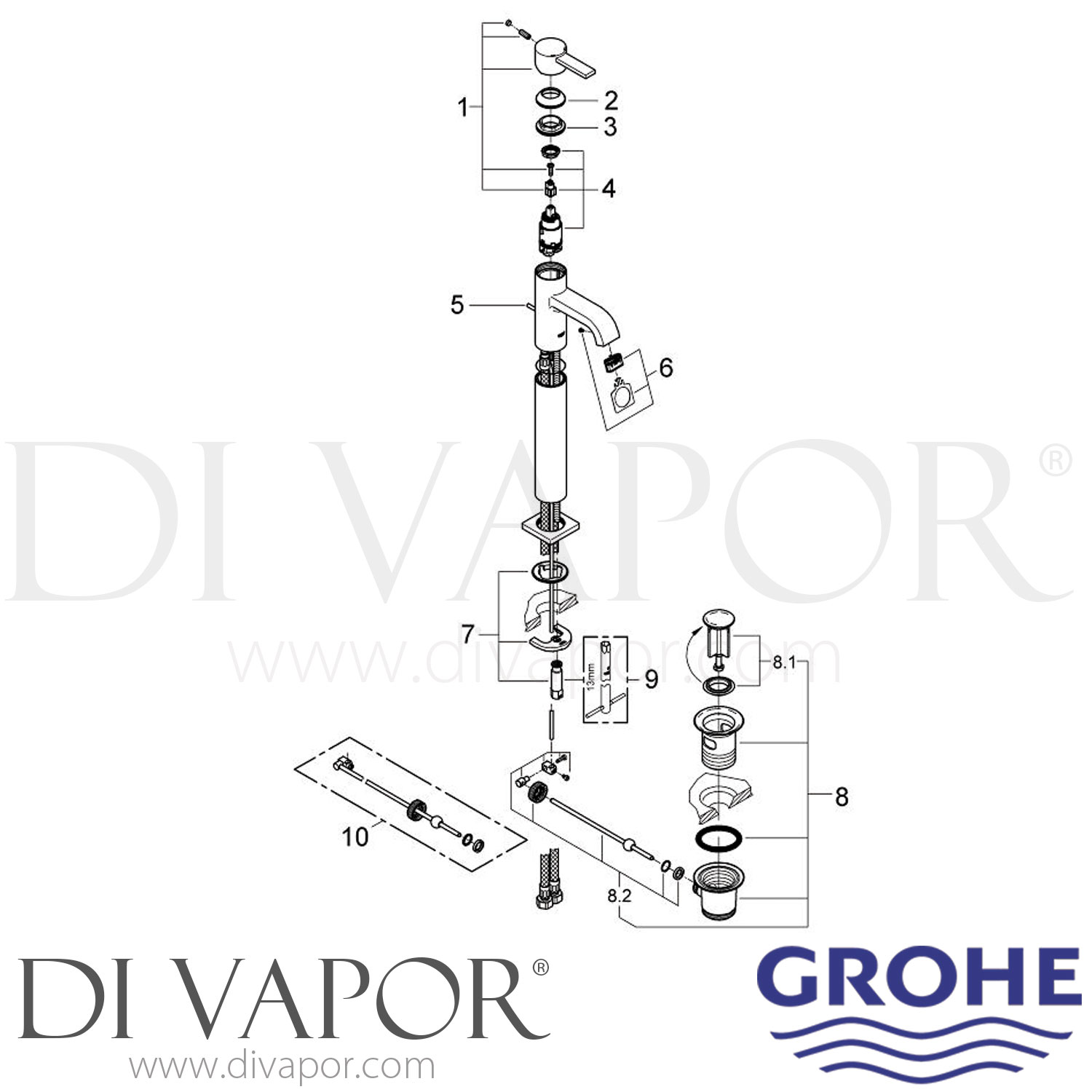 Grohe 32760000 Allure Single-Lever Basin Mixer (1/2 Inch) XL-Size Tap ...