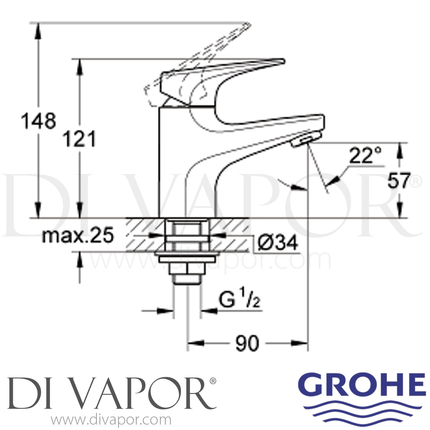 Grohe 32813000 BauFlow Pillar Tap Spare Parts