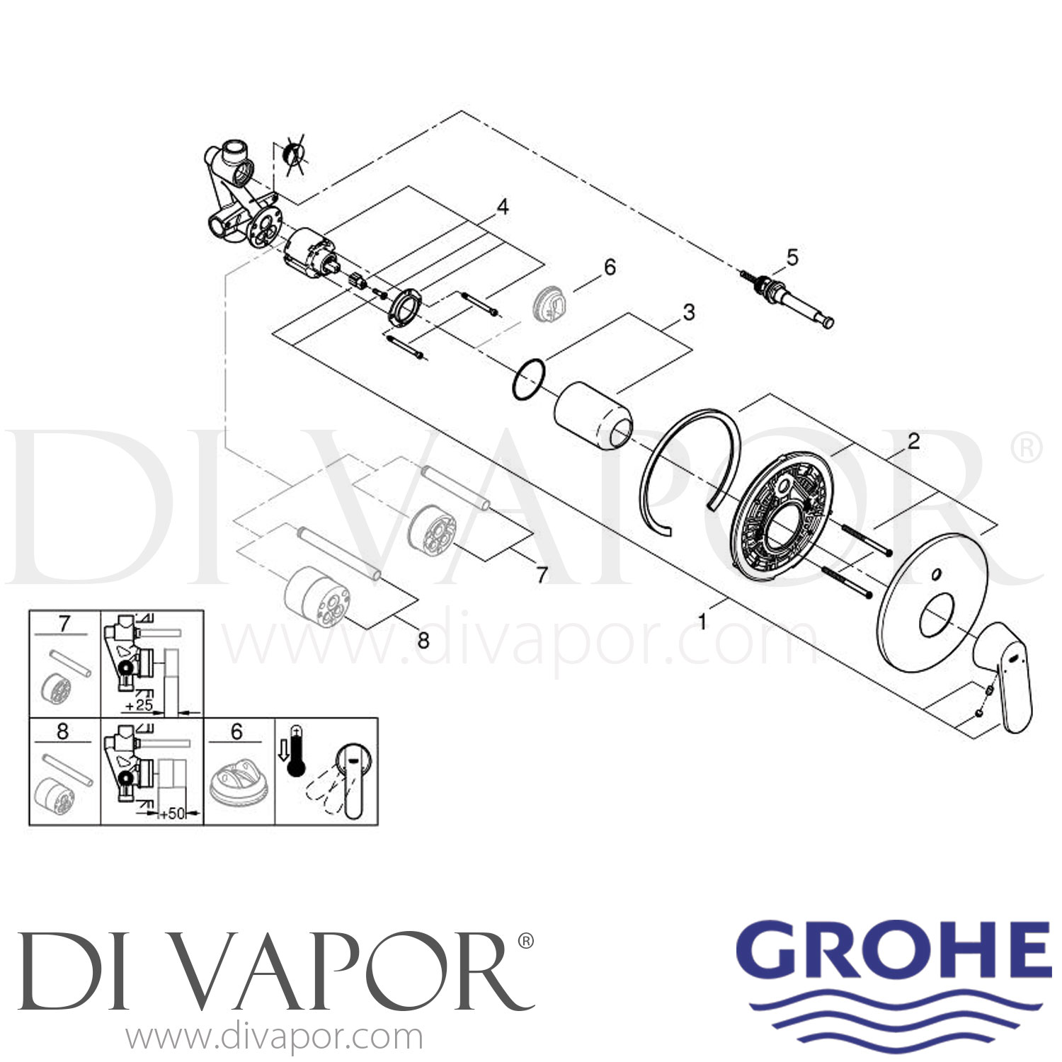 Grohe 32879000 Eurosmart Cosmopolitan Single-Lever Bath Mixer (1/2 Inch ...