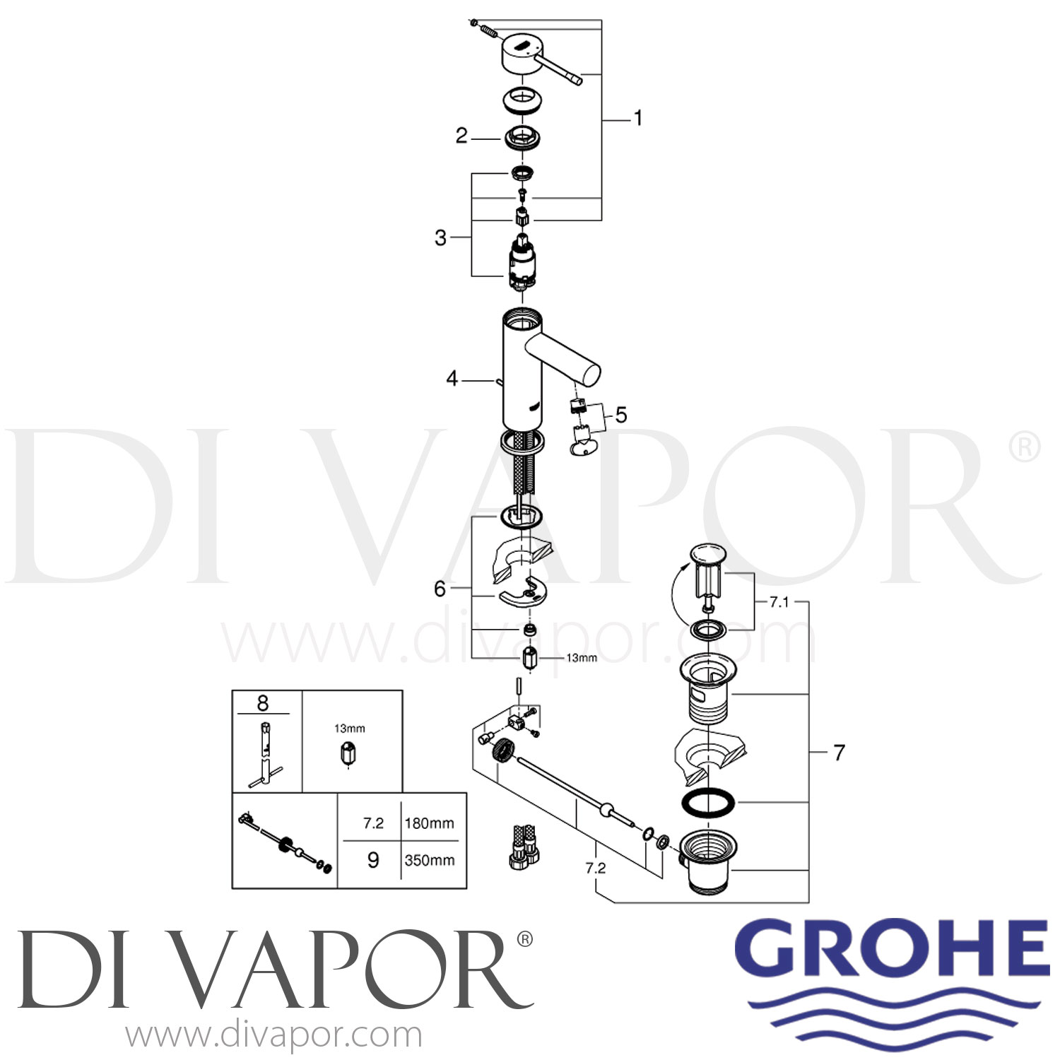 Grohe 32898001 Essence Single-Lever Basin Mixer (1/2 Inch) S-Size Tap ...