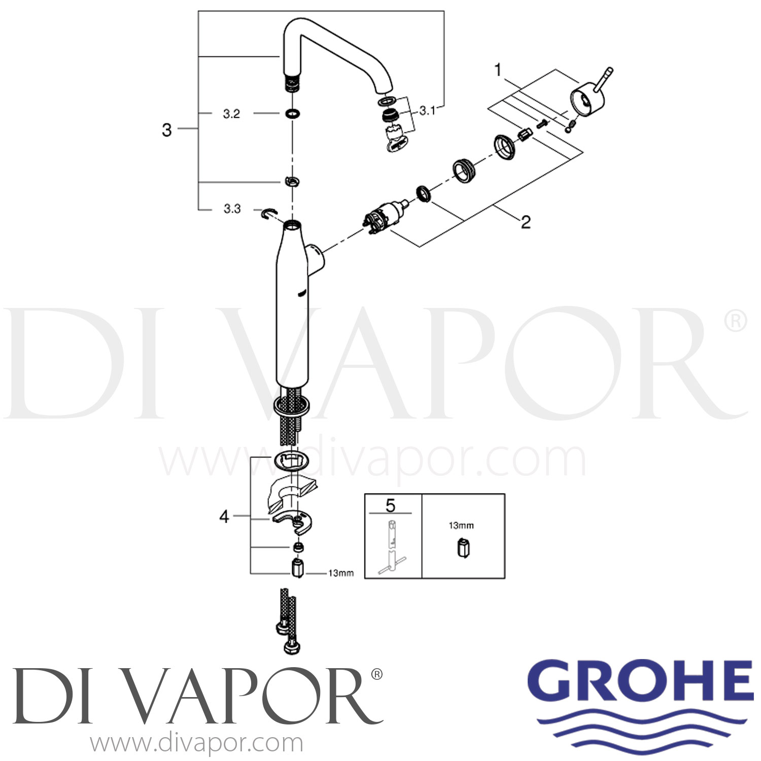 Grohe 32901001 Essence Single-Lever Basin Mixer XL-Size Tap Spare Parts