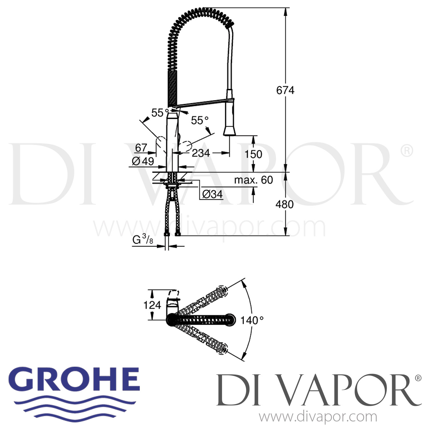 Grohe 32950000 K7 Single-Lever Sink Mixer (1/2 Inch) Spare Parts