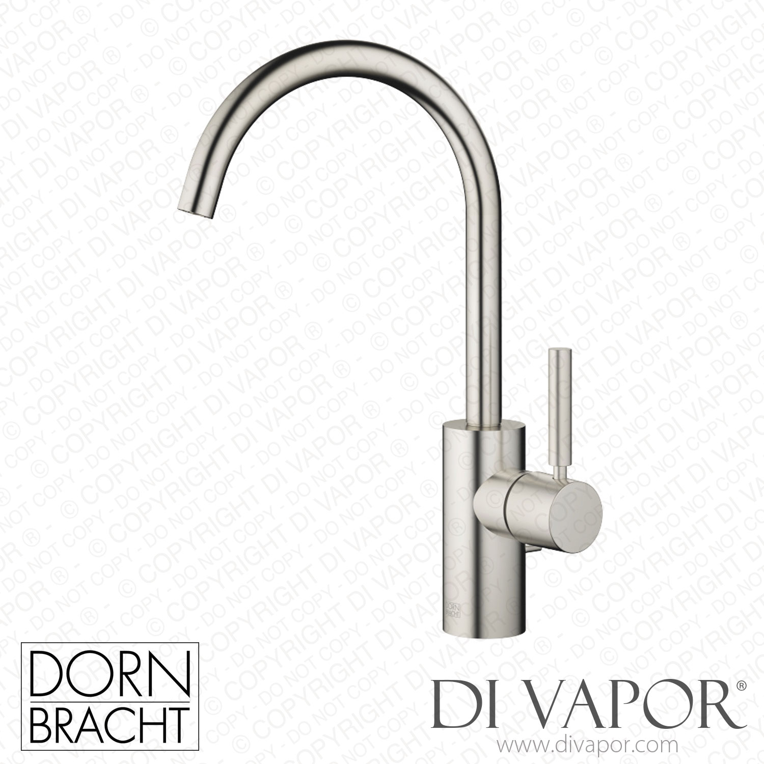 Dornbracht Meta Single-Lever Basin Mixer with Pop-Up Waste - Brushed Platinum 33 500 661-06 ...