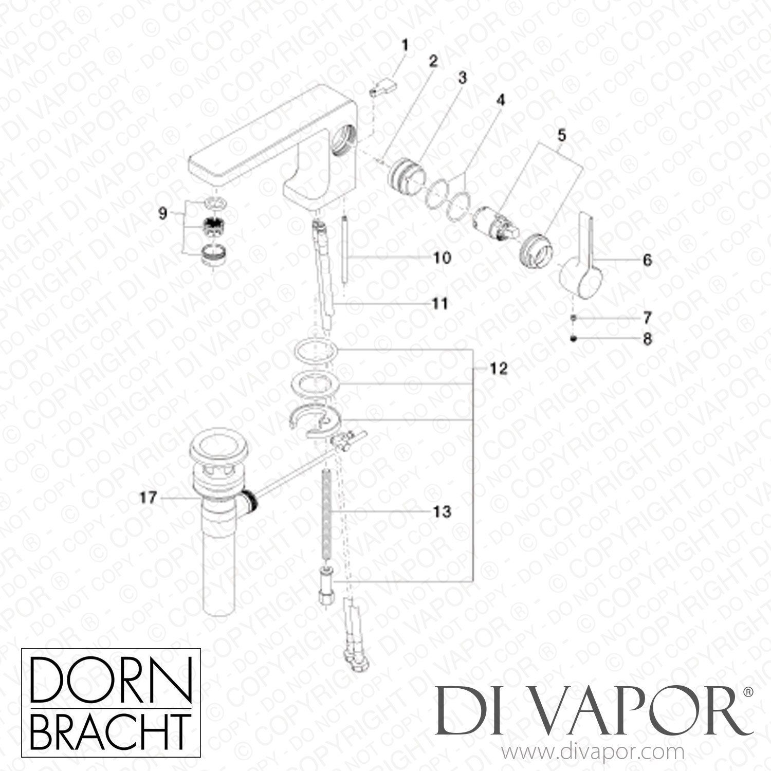 Dornbracht Single Lever Tap Mixer with Drain 33500710 000010 Spare Parts