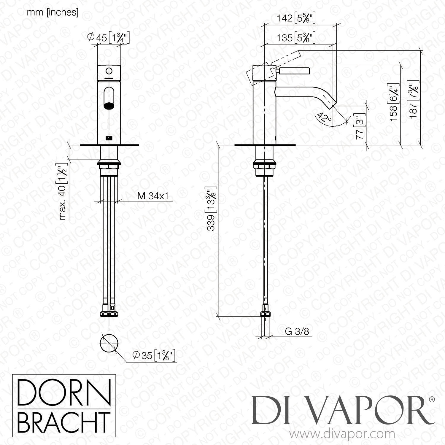 Dornbracht Meta Single-Lever Basin Mixer without Pop-Up Waste - Brushed ...