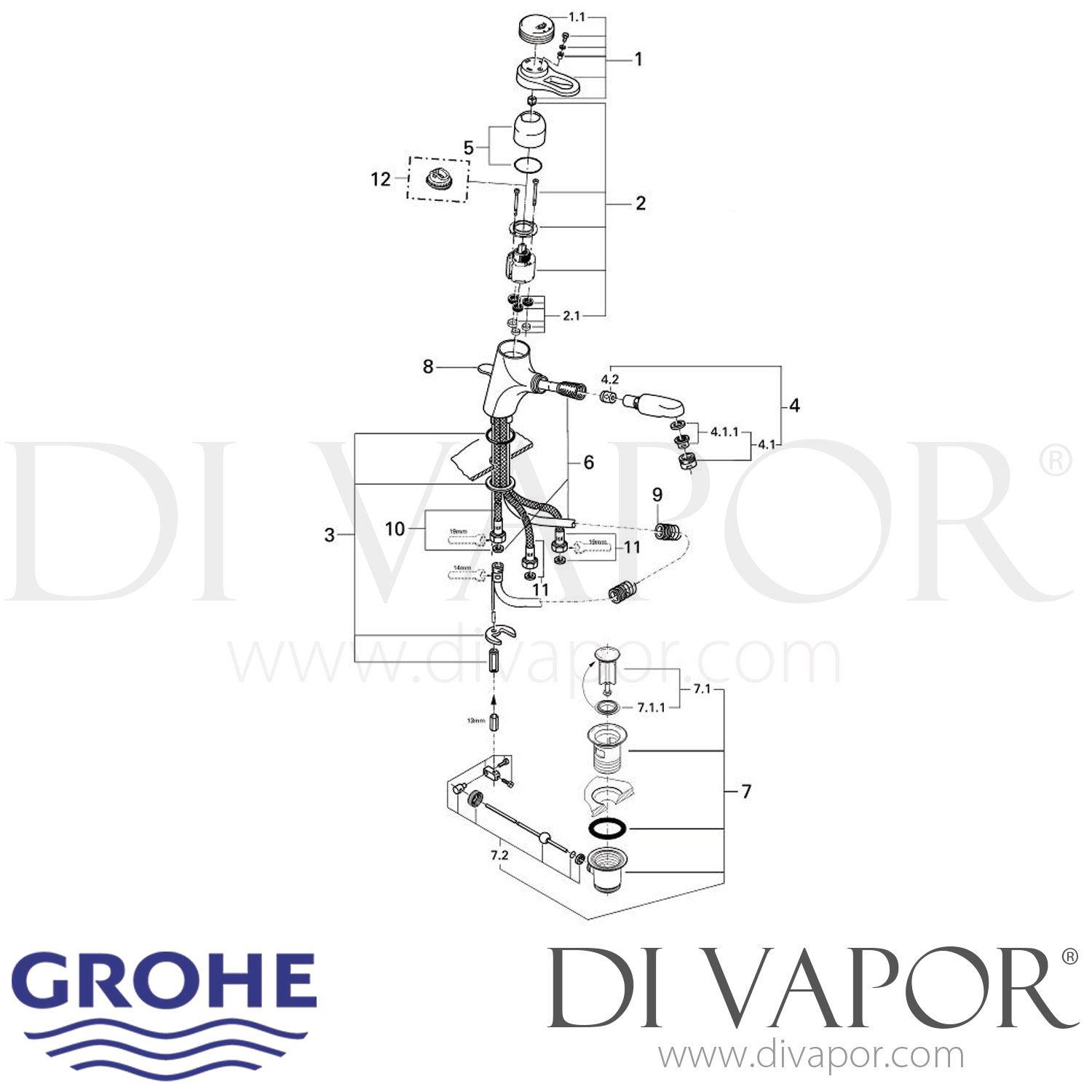 Grohe 33065000 | 33065 Europlus Classic Basin Mixer Spare Parts