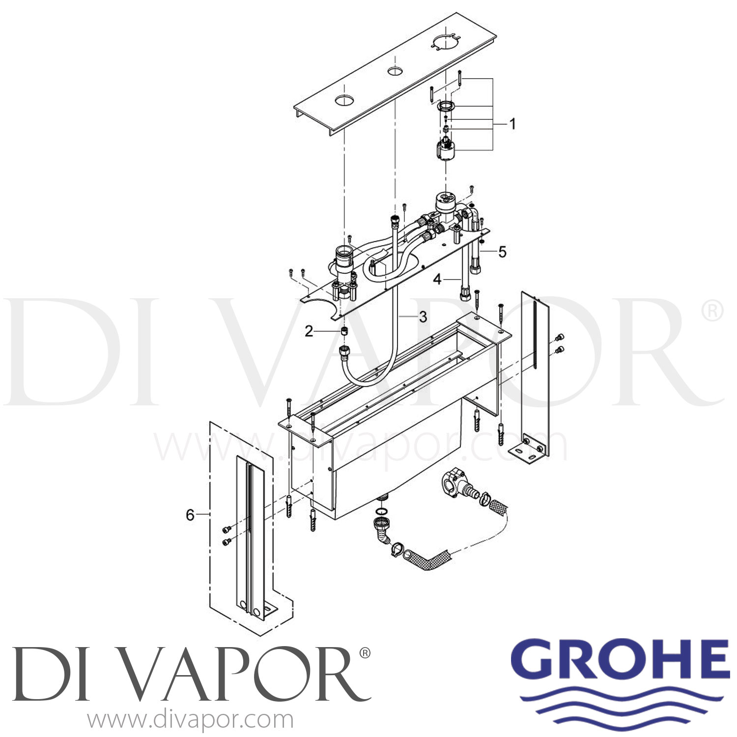 Grohe 33339000 Three-Hole Single-Lever Bath Combination Spare Parts