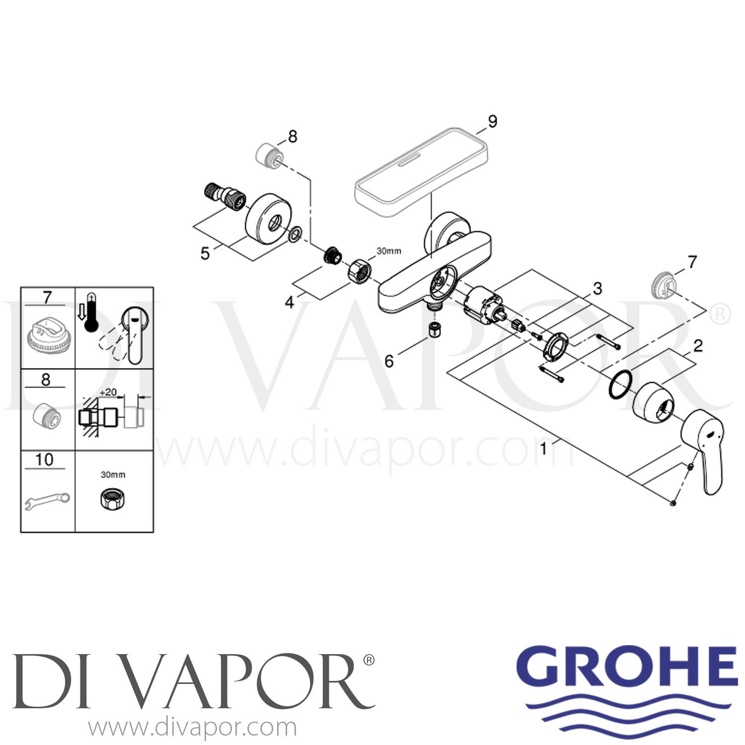 Grohe 33590002 Eurostyle Cosmopolitan Single-Lever Shower Mixer (1/2 ...