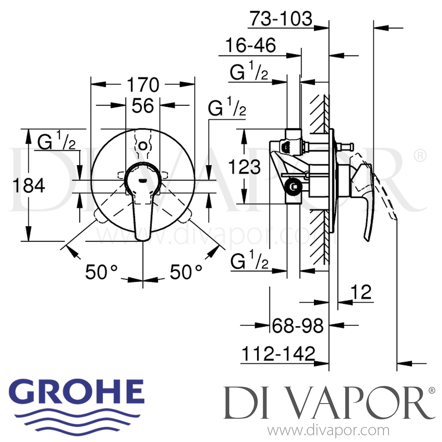 Grohe 33637001 Eurostyle Single-Lever Bath/Shower Mixer Spare Parts