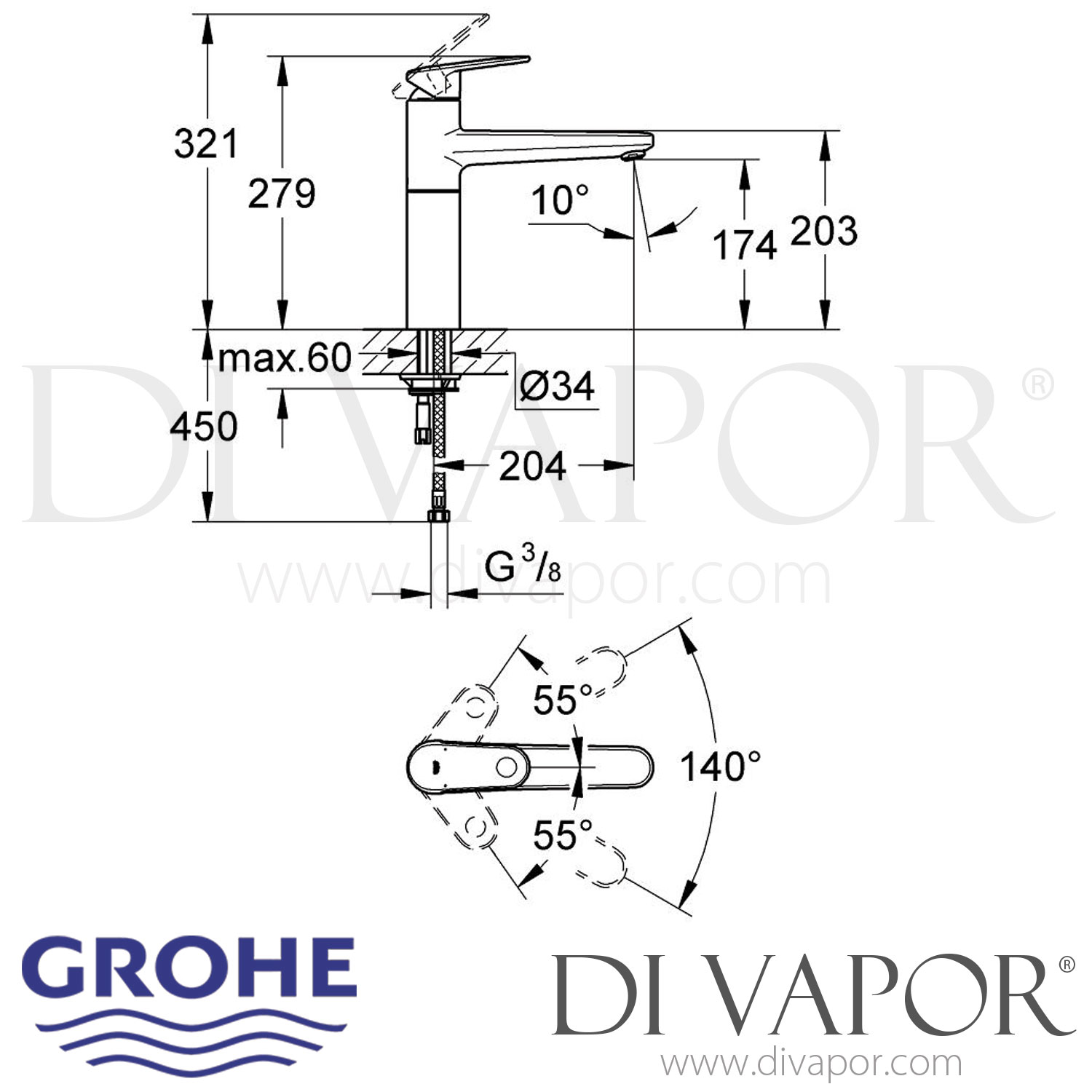 Grohe 33930002 Europlus?Single-Lever Sink Mixer (1/2 Inch) Spare parts