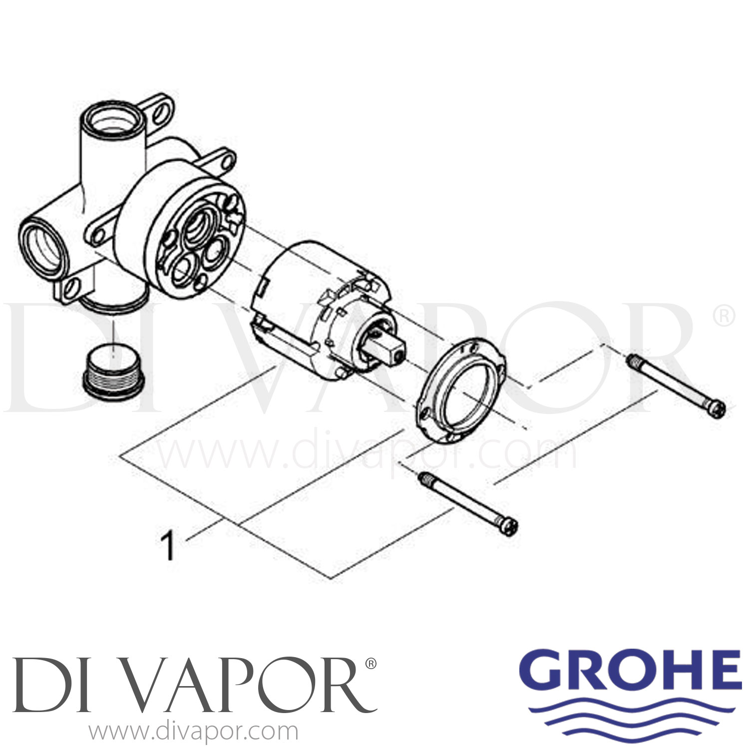 Grohe 33962 Concealed Body for OHM Mixer (1/2 Inch) Spare Parts