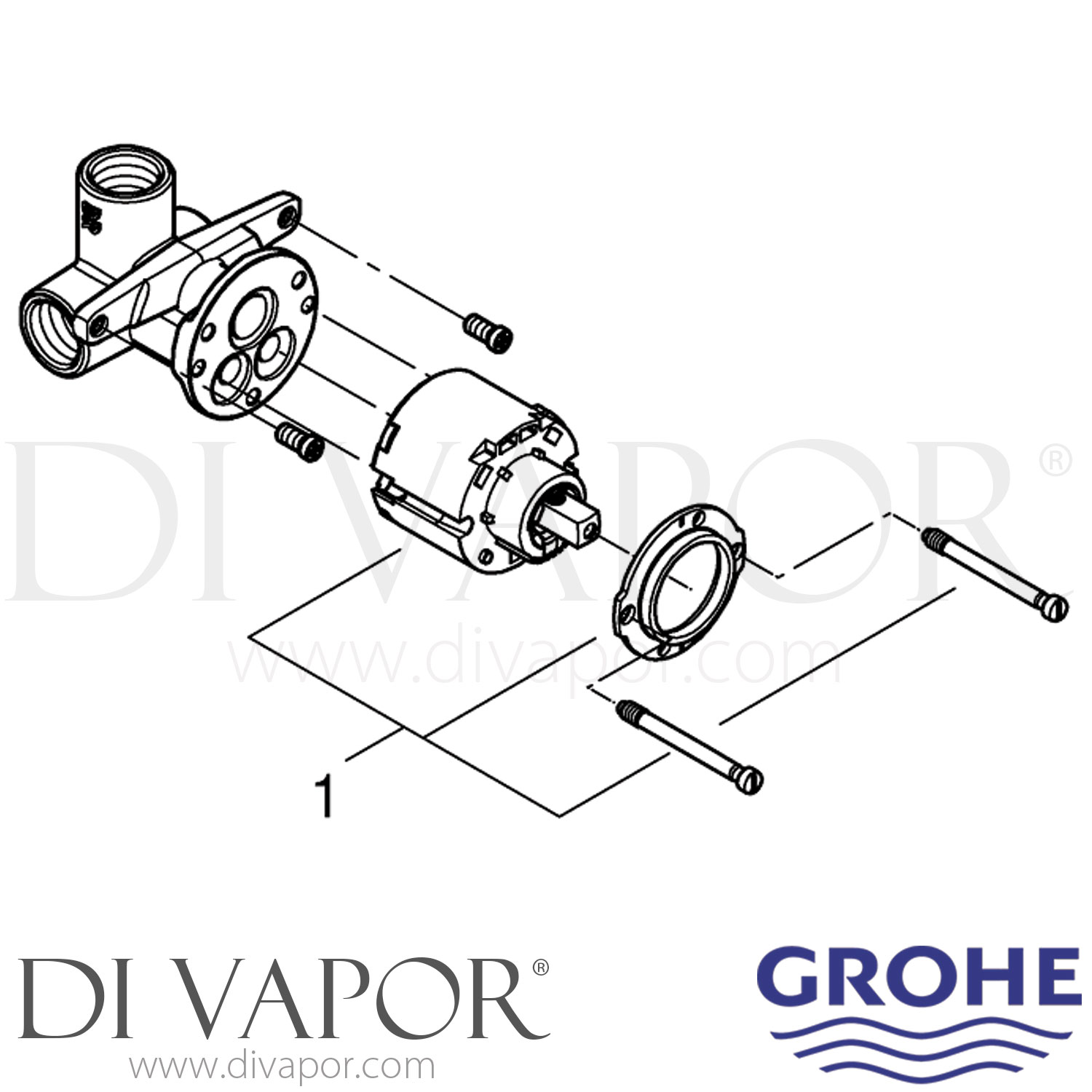 Grohe 33964000 Single-Lever Mixer (1/2 Inch) Concealed Body Spare Parts