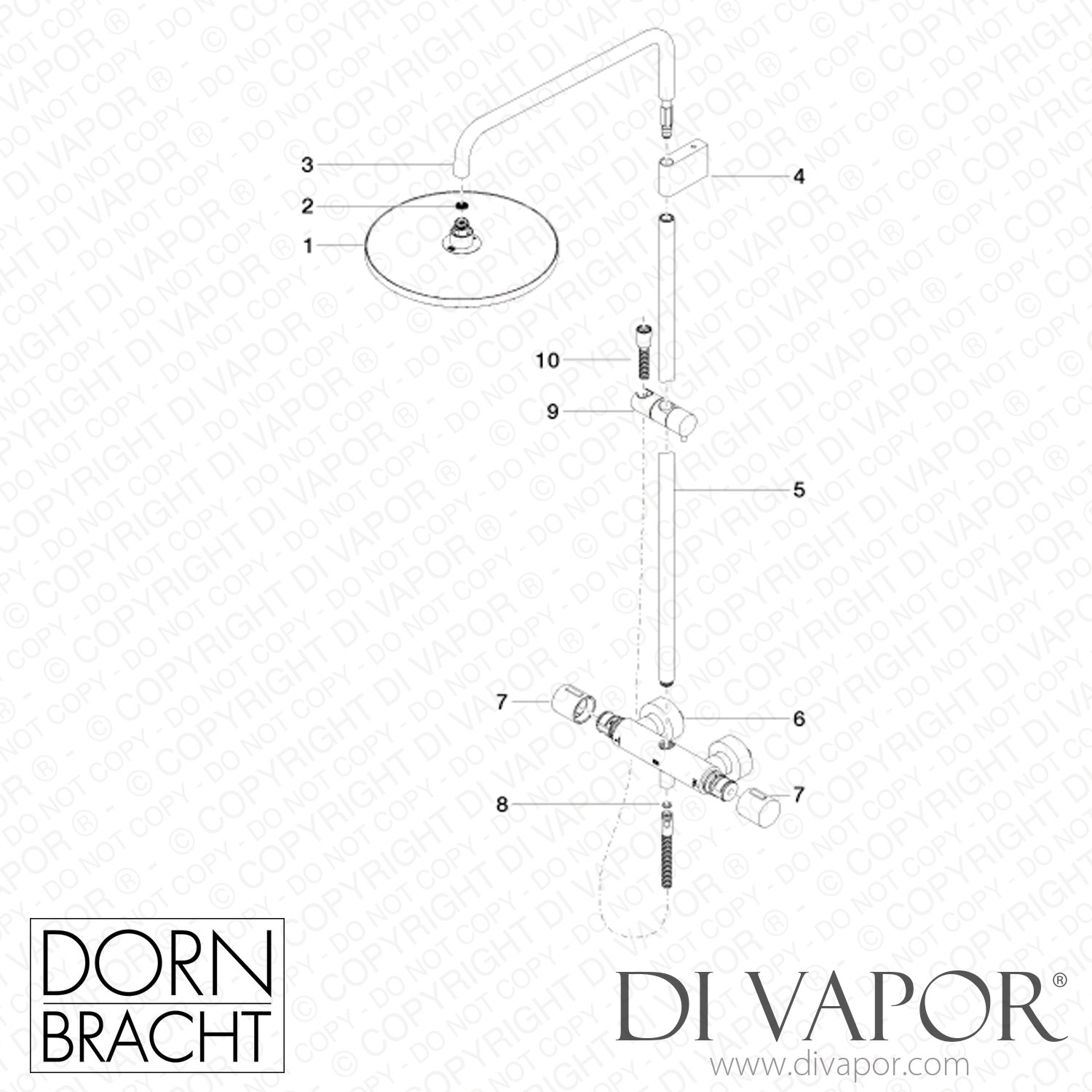 Dornbracht Series Specific Showerpipe with Shower Thermostat without ...