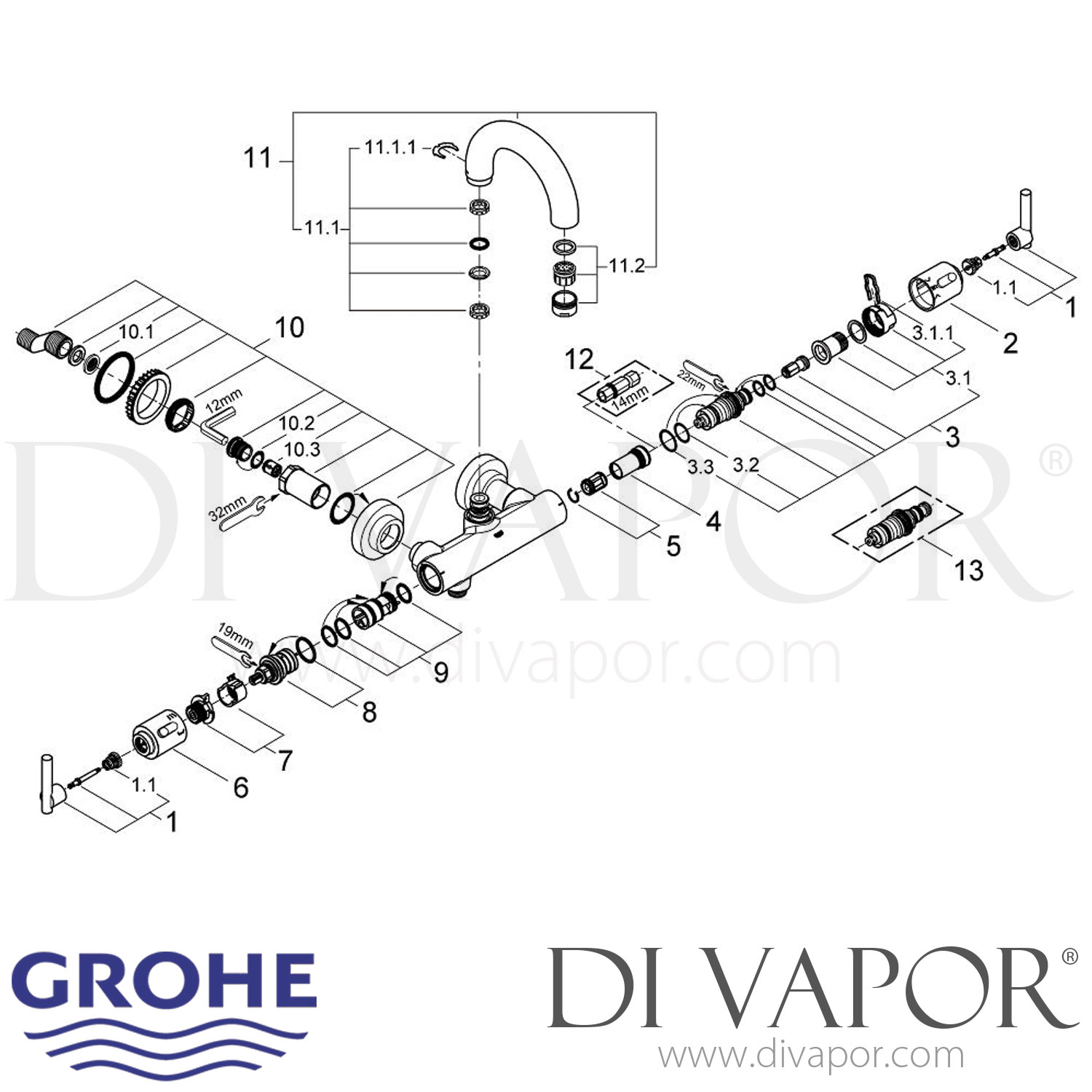 Grohe 34062000 Atrio Thermostatic Bath Shower Mixer Spare Parts
