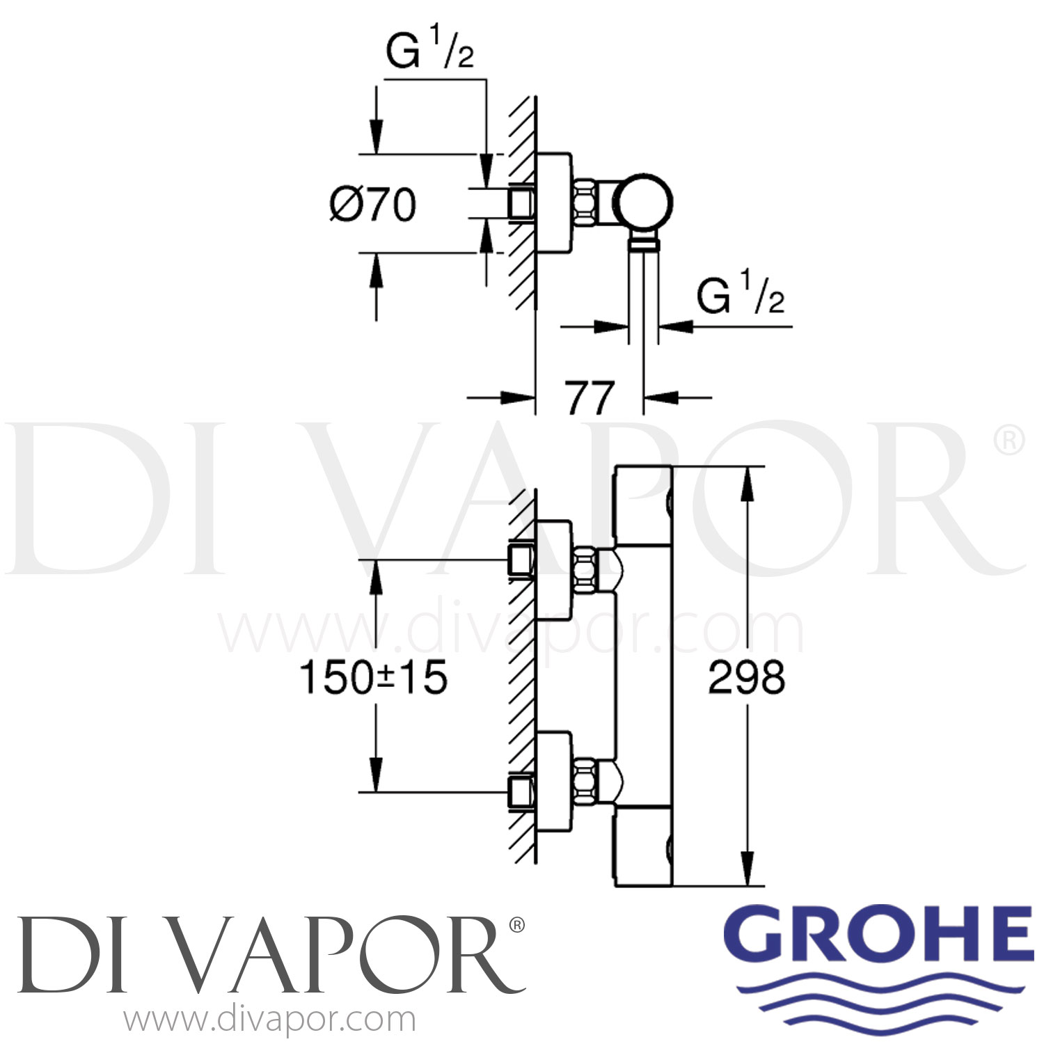 Grohe 34065 Grohtherm 1000 Thermostatic Shower Mixer Spare Parts