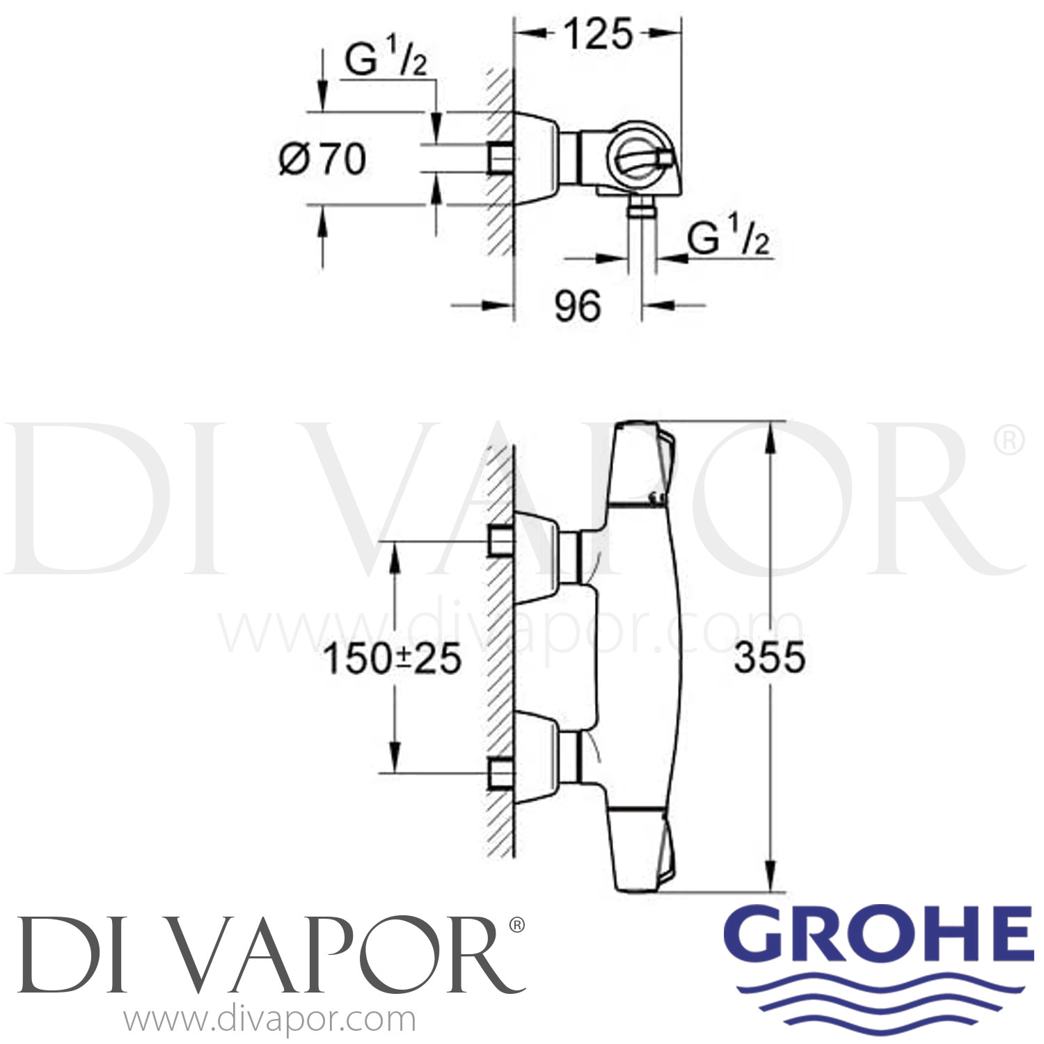 Grohe 34071 Chiara Thermostatic Shower Mixer (1/2 Inch) Spare Parts