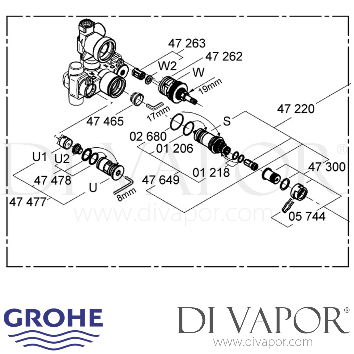 Grohe 34103000 | 34103 000 Mixer Valve Shower Spare Parts