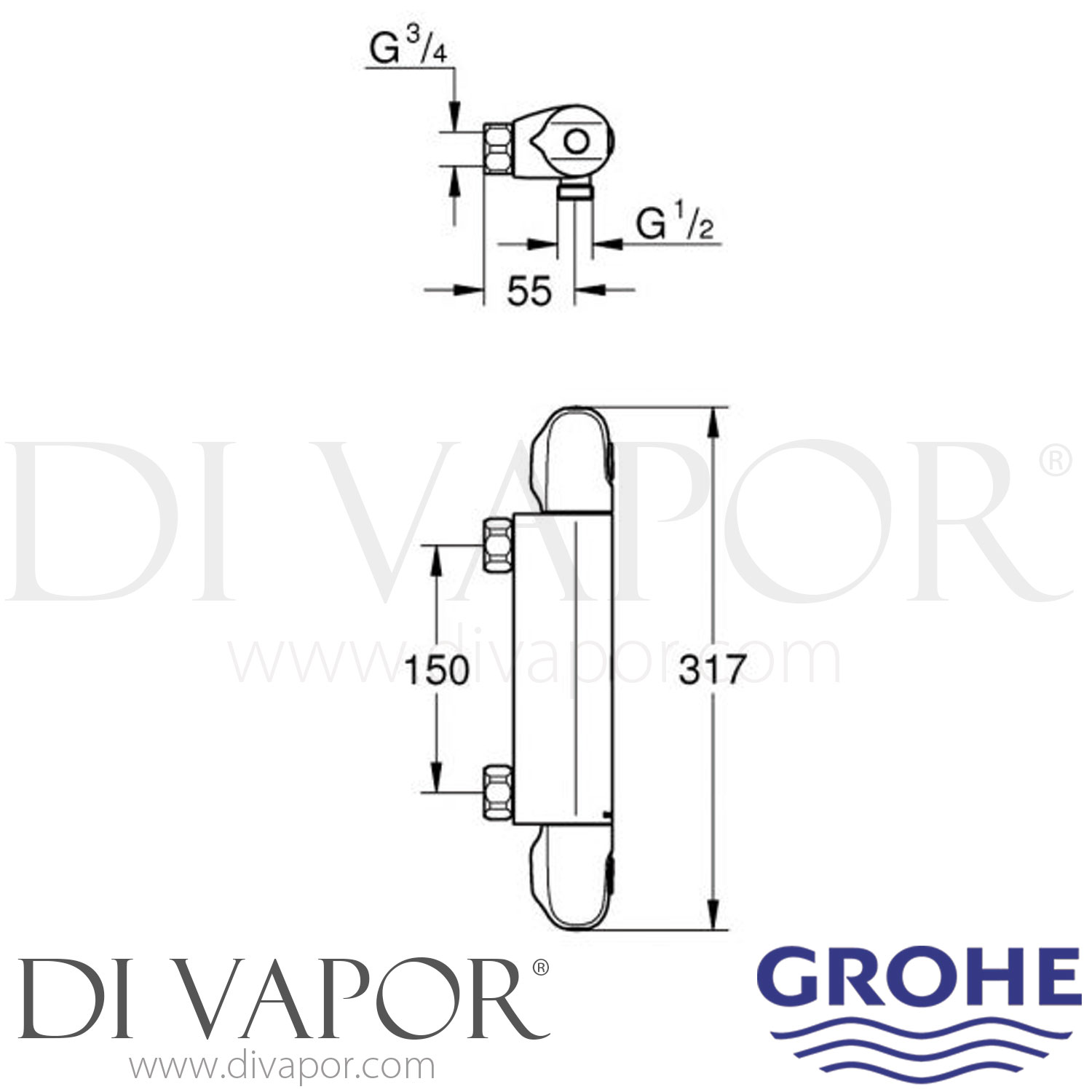 Grohe 34146 Grohtherm 1000 Thermostatic Shower Mixer Spare Parts