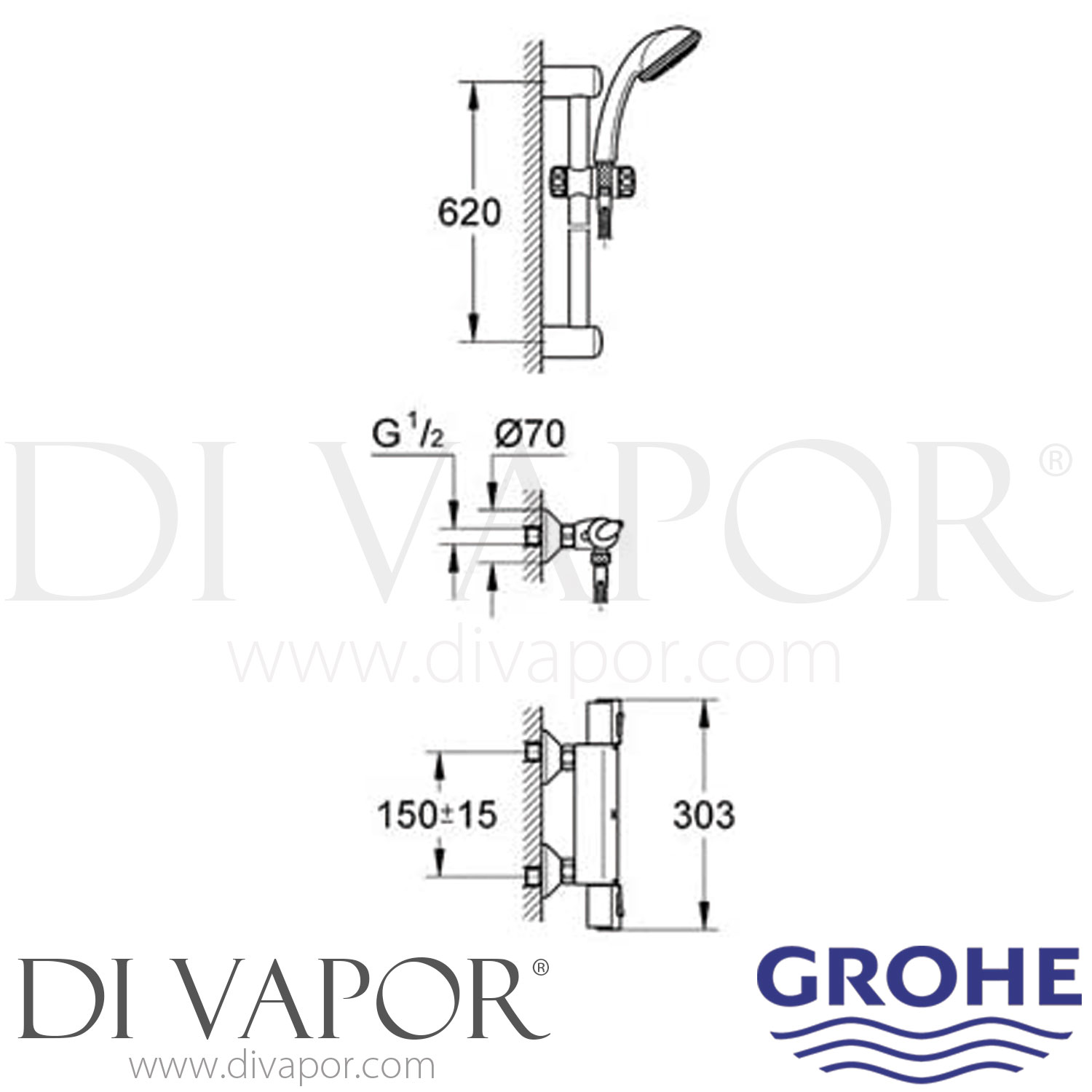 Grohe 34154 Grohmaster Grohtherm 1000 Shower Spare Parts