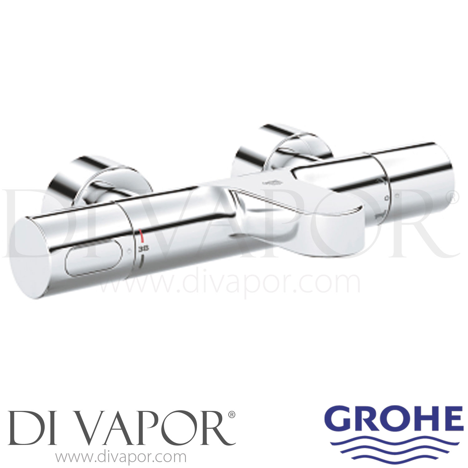Grohe 34276000 Grohtherm 3000 Cosmopolitan Thermostatic Bath Mixer (1/2 ...